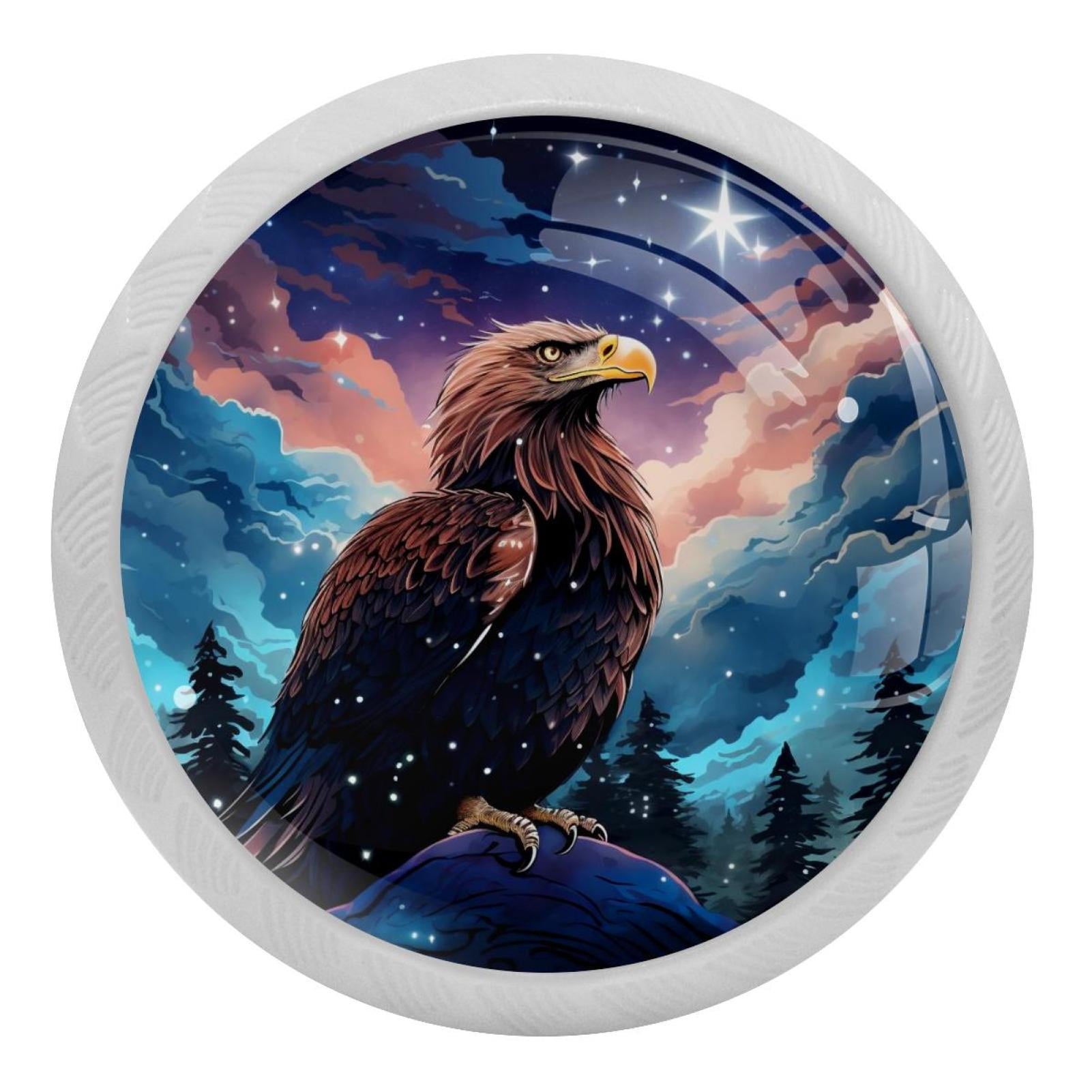 Eagle Glow-in-the-Dark Round Drawer Pulls, 4-Pack - Fluorescent Cabinet & Dresser Knobs ...