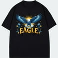 Eagle Graphic T Shirt Black Eagle With Wings Spread And Sunburst Design ...