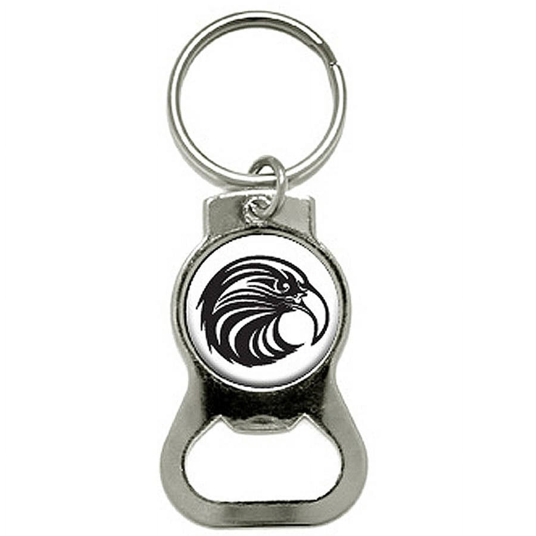 Eagle Hawk Raptor Bird On White Bottle Cap Opener Keychain Ring ...