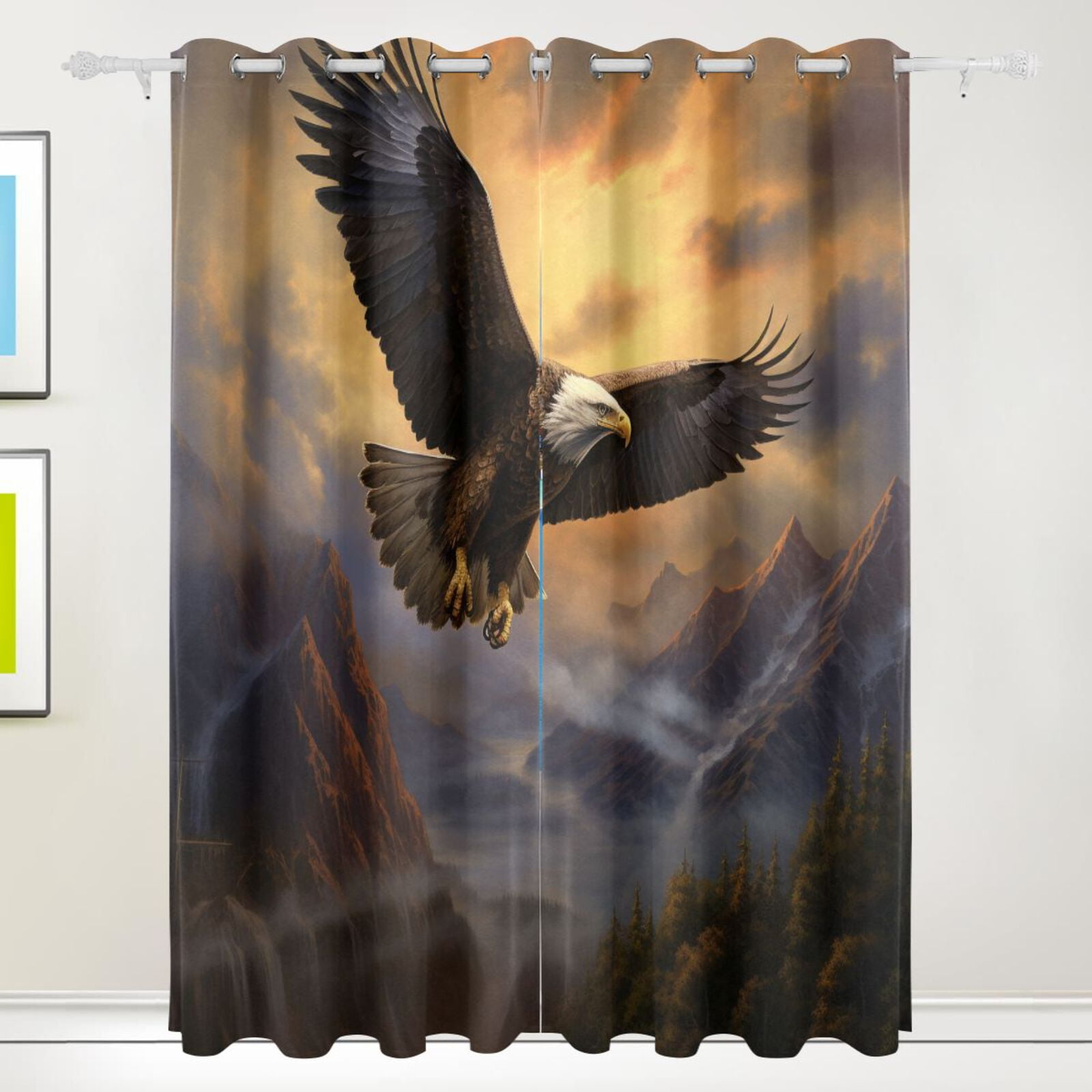 Eagle Hawk Room Blackout Cutrains Original Design Summer Thermal ...