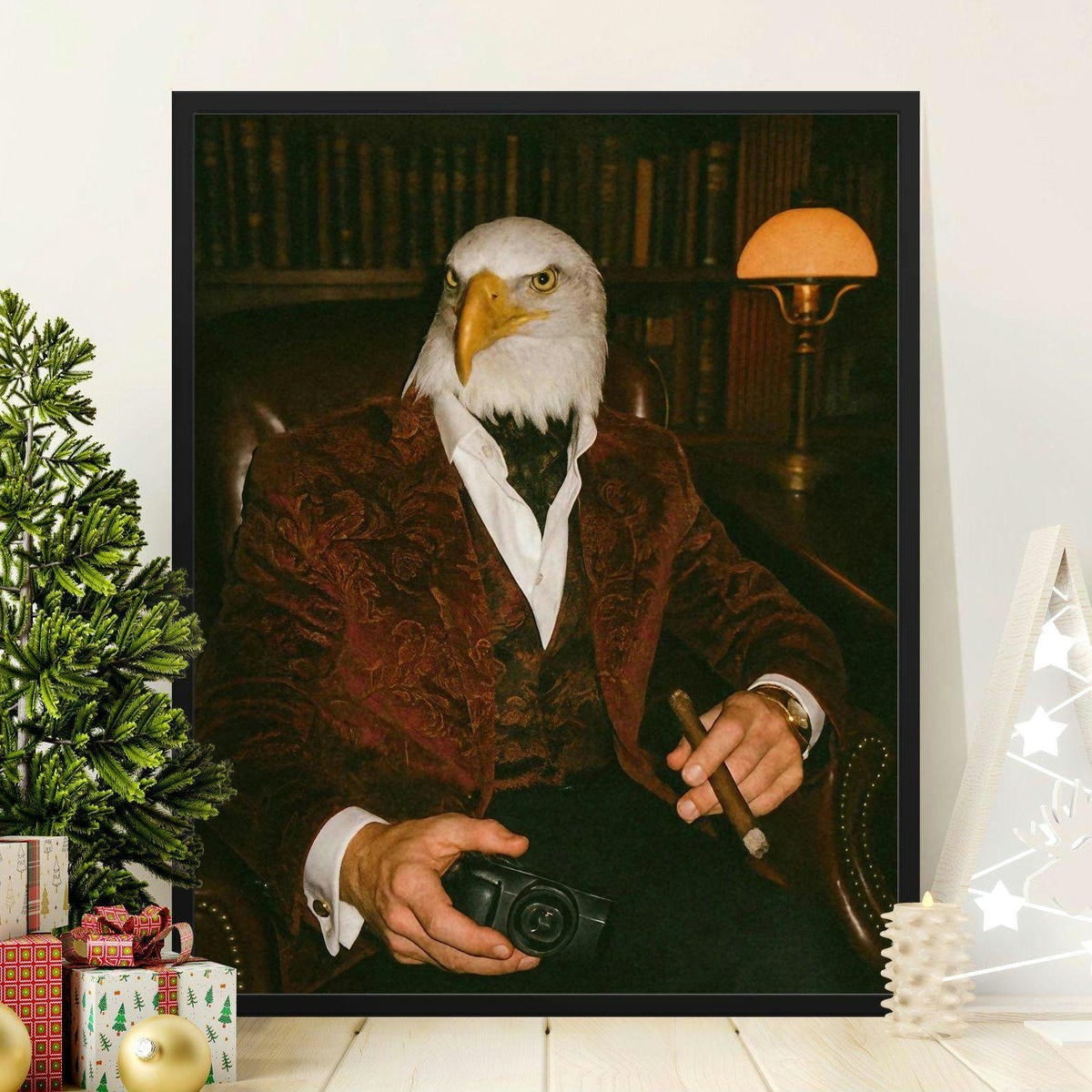 Eagle Head Man Posters, Animal Head Art, Unique Wall Decor, Bird Art ...