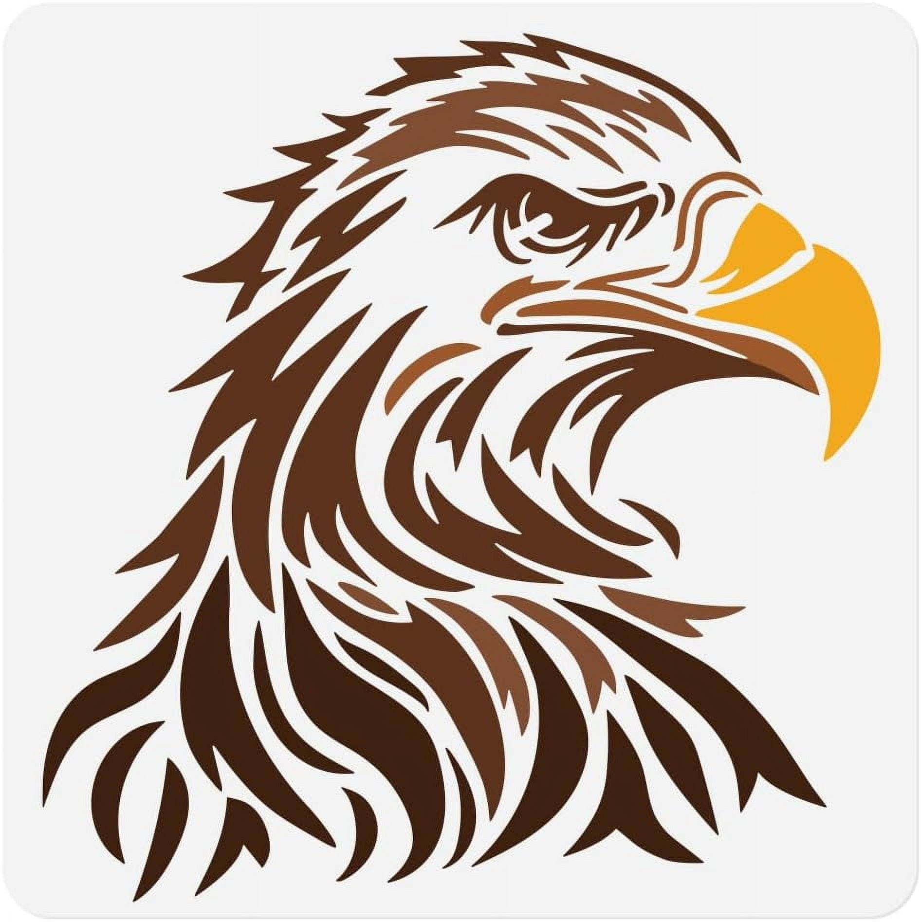 Eagle Head Stencil for Painting 11.8 x 11.8 Inch Reusable Plastic Eagle ...