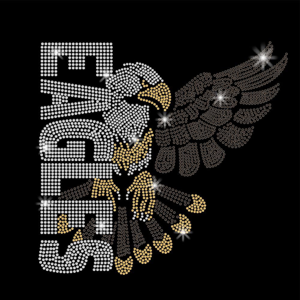 Eagle Iron on Rhinestones Transfer Eagle Bling Glass Rhinestone Decals ...