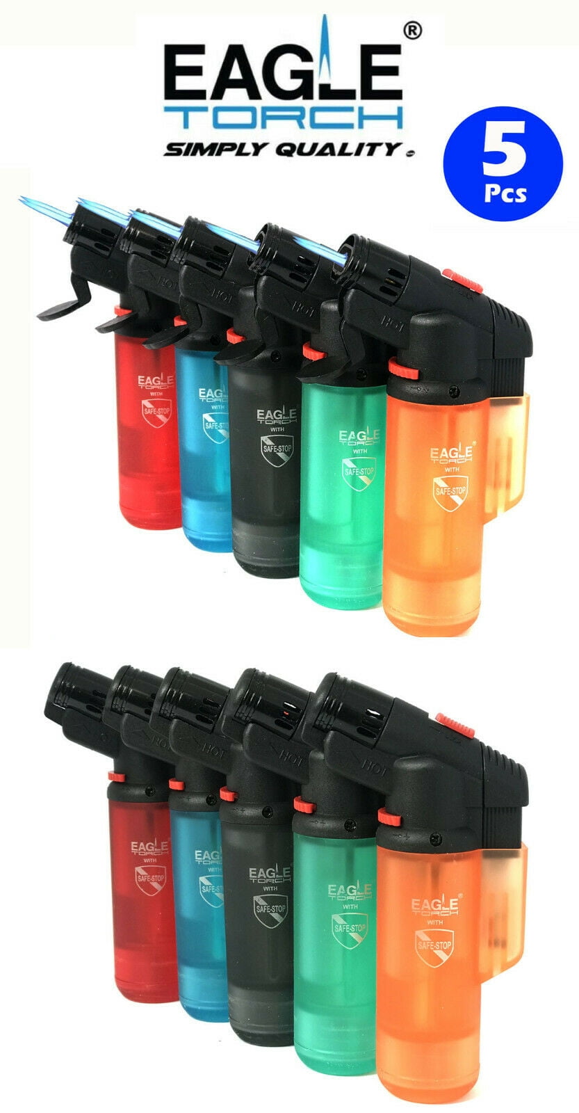 Eagle Jet Handheld Torch Lighter, Wind Resistant, Refillable, Small ...
