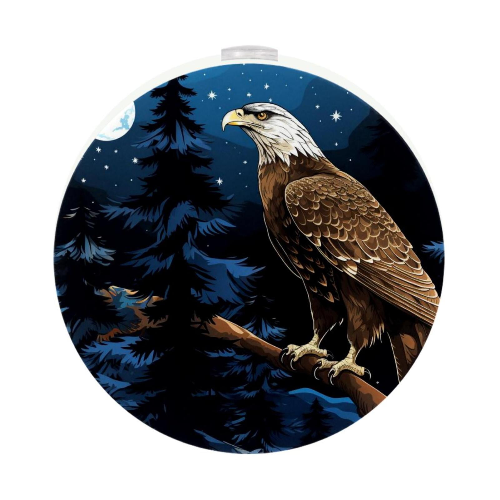 Eagle LED Round Night Light-2PCS, Dimmable Plug-in Circle Wall Lamp ...