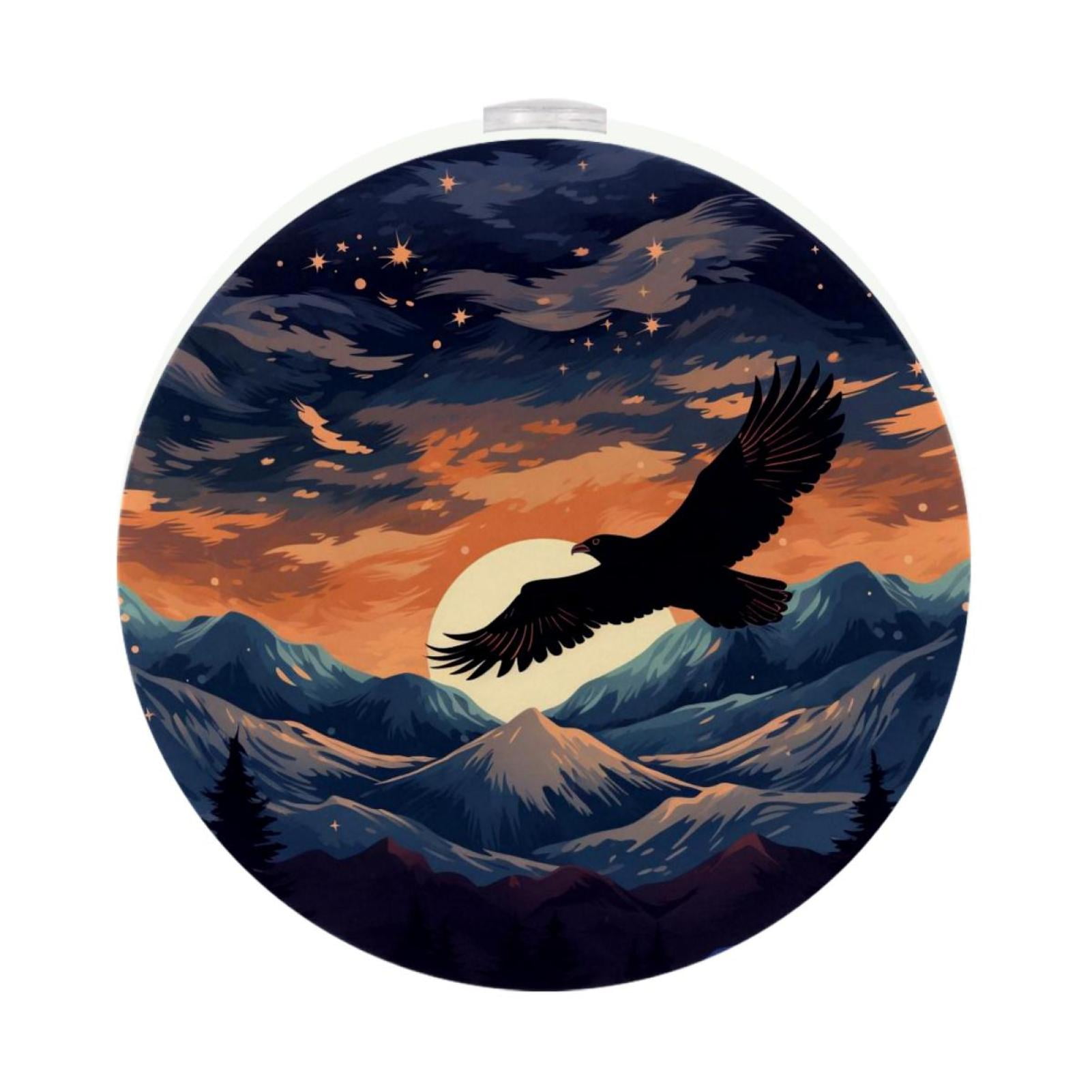 Eagle LED Round Night Light-2PCS, Energy-Efficient Plug-in Ambient Lamp ...