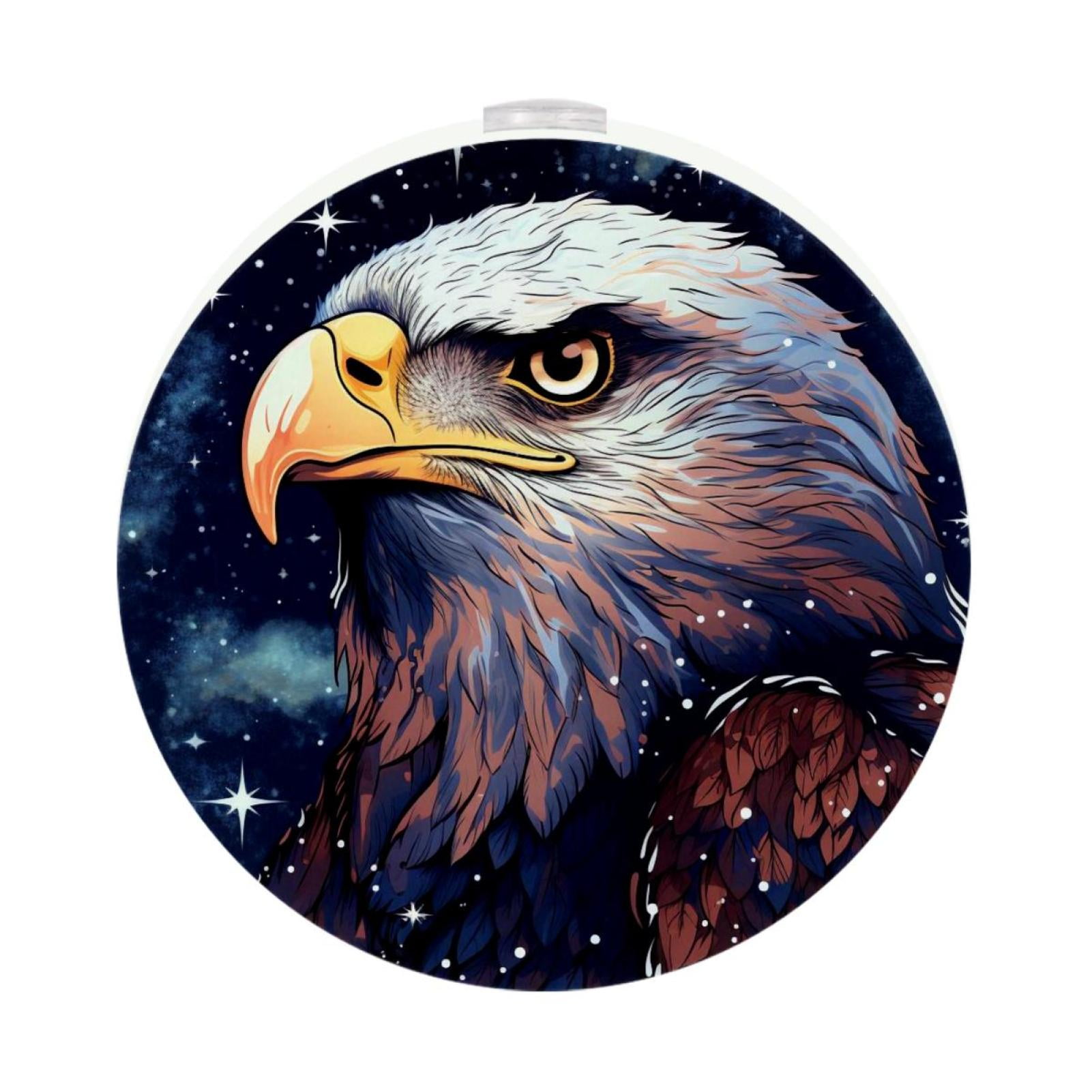 Eagle LED Round Night Light-2PCS, Energy Efficient Plug-in Bedroom ...