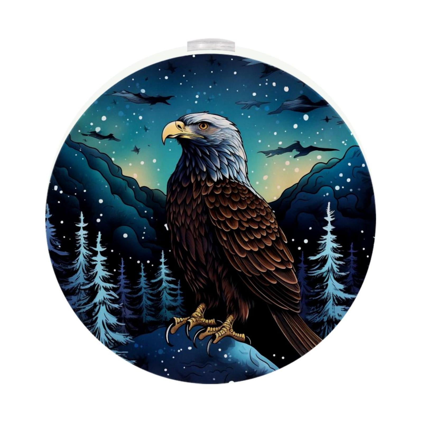 Eagle LED Round Night Light-2PCS, Plug-in Auto Dusk to Dawn Sensor ...