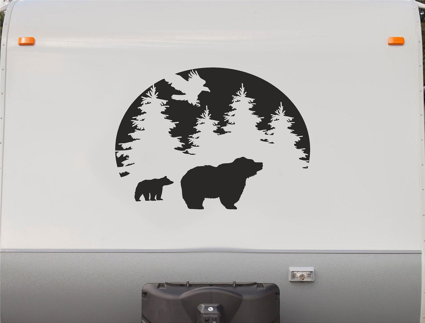 Eagle Landing Bear and Cub RV Camper Decals 5th Wheel Motor Home ...