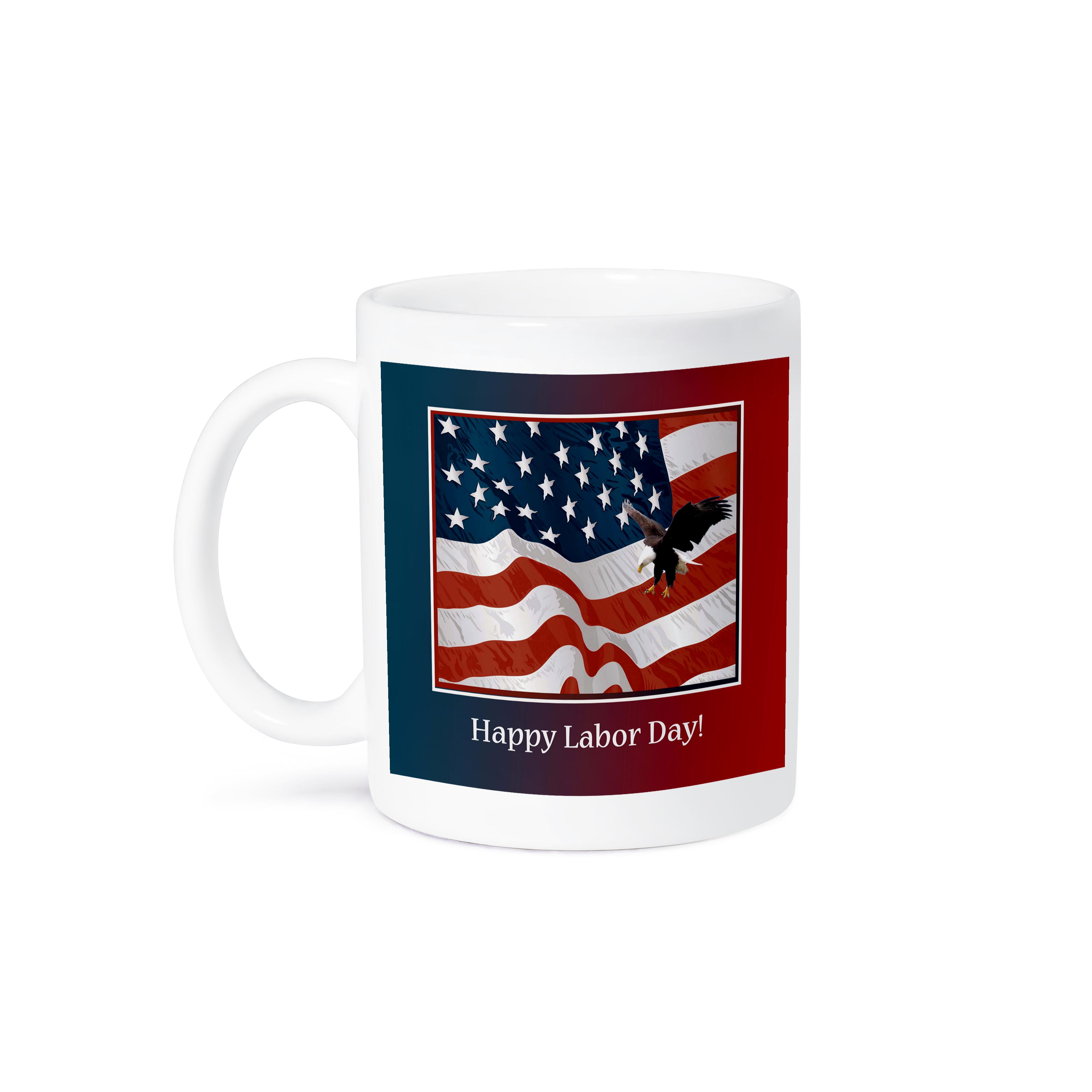 3dRose, Eagle Landing on U.S. Flag, Happy Labor Day, 15oz Mug - Walmart.com