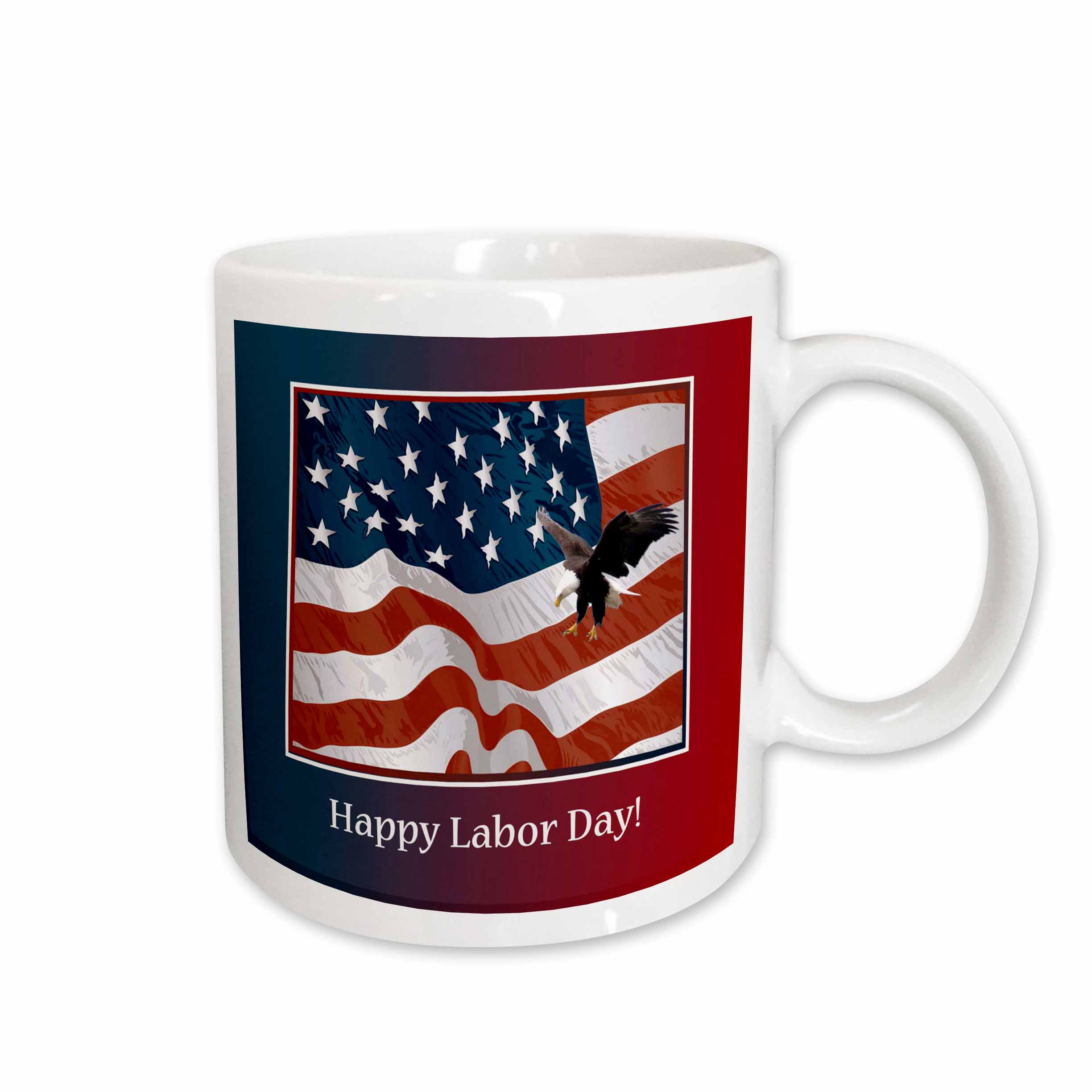 Eagle Landing on U.S. Flag, Happy Labor Day 15oz Mug mug-212759-2 ...