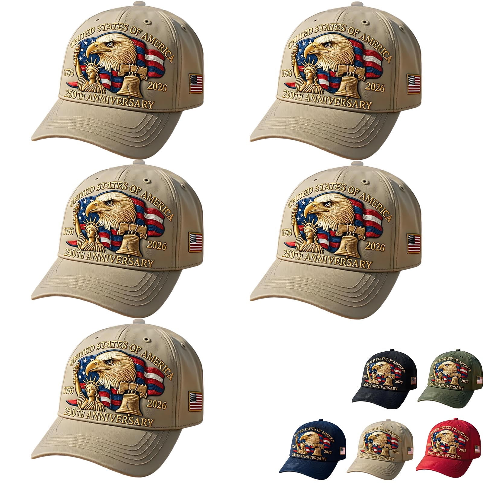 Eagle & Liberty United States 250th Anniversary Hat, Adjustable Eagle ...