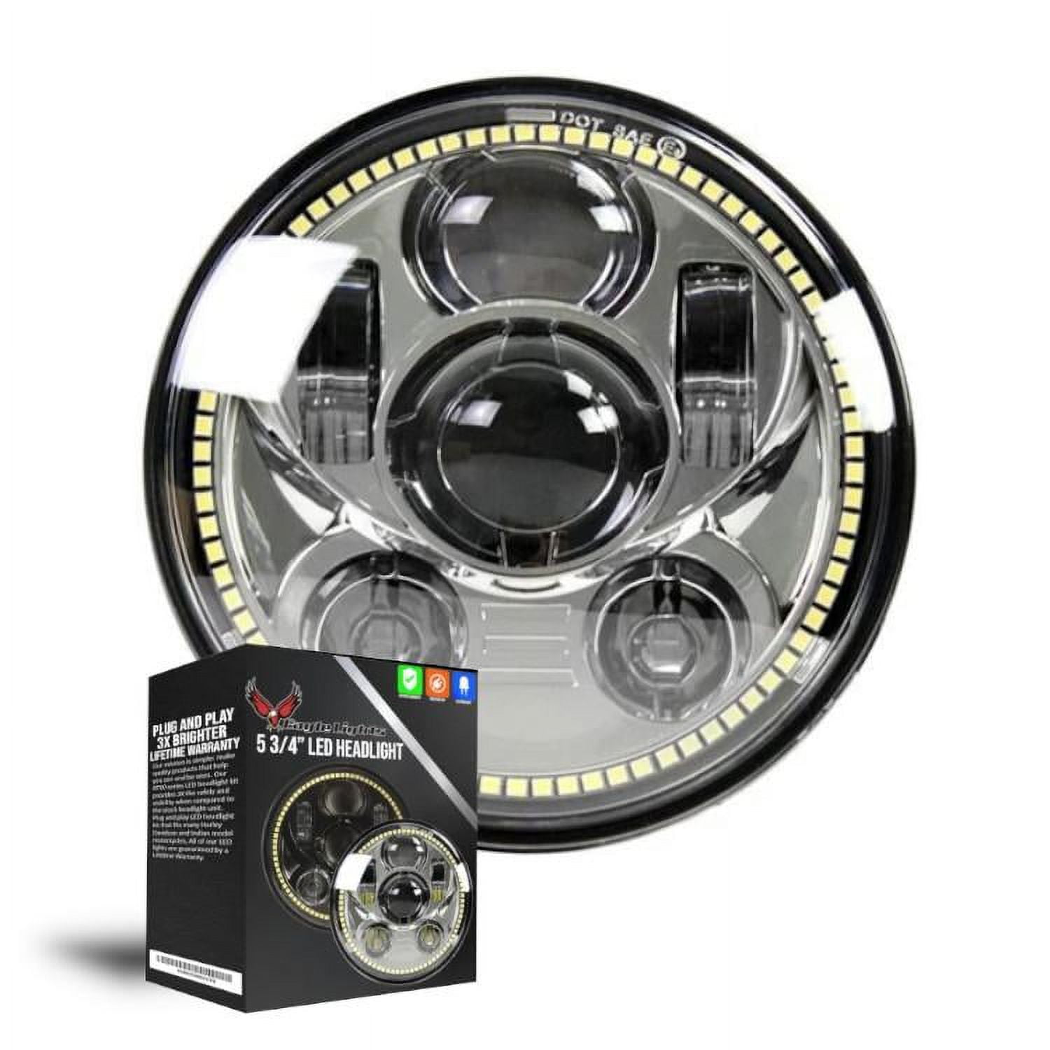 Eagle Lights 5 3/4" LED Headlight Kit with Halo Ring for Harley ...