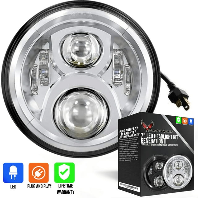 Eagle Lights 7" LED Headlight For Harley Davidson and Indian ...