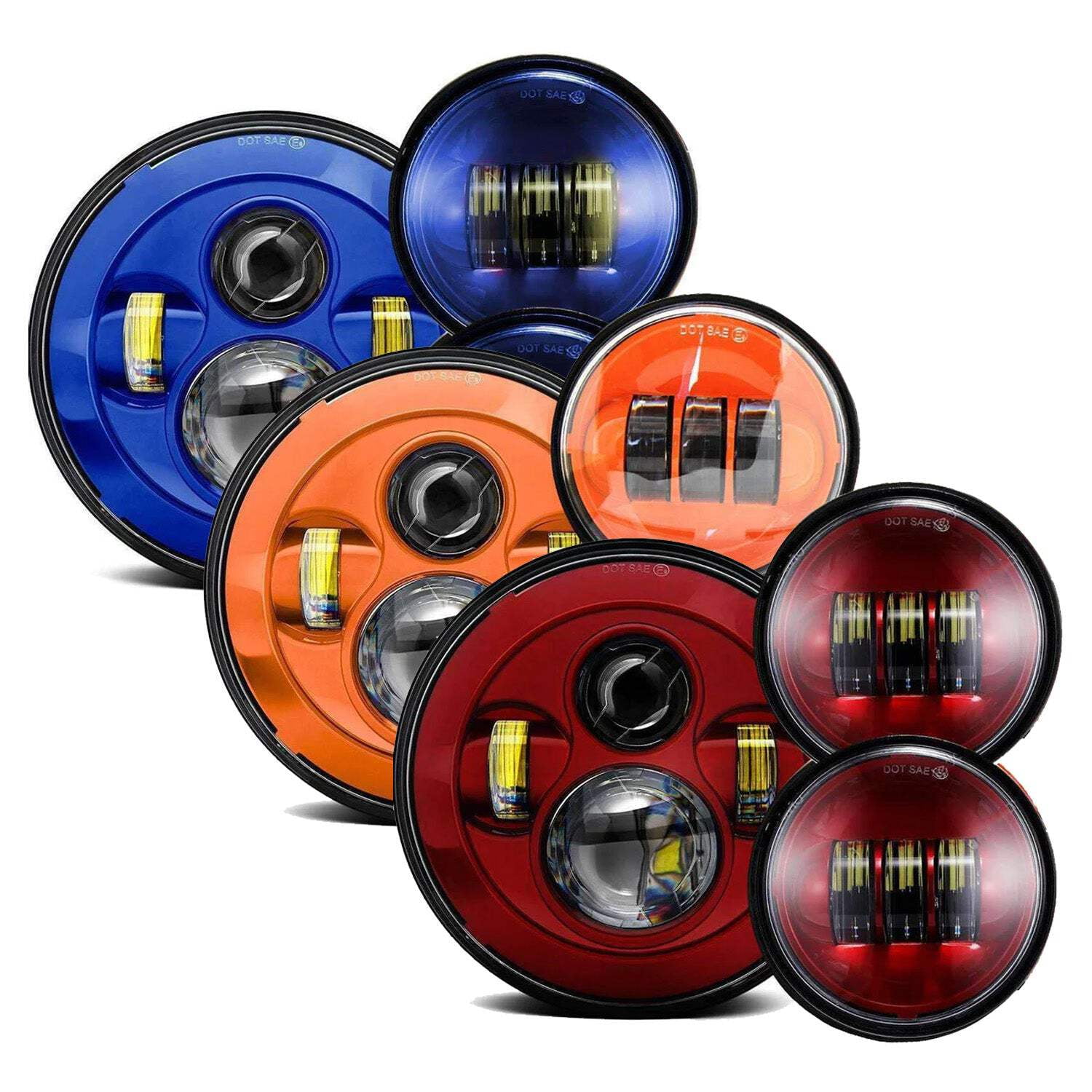 Eagle Lights 7" LED Headlight and 4.5" LED Passing Light Kit for Harley ...