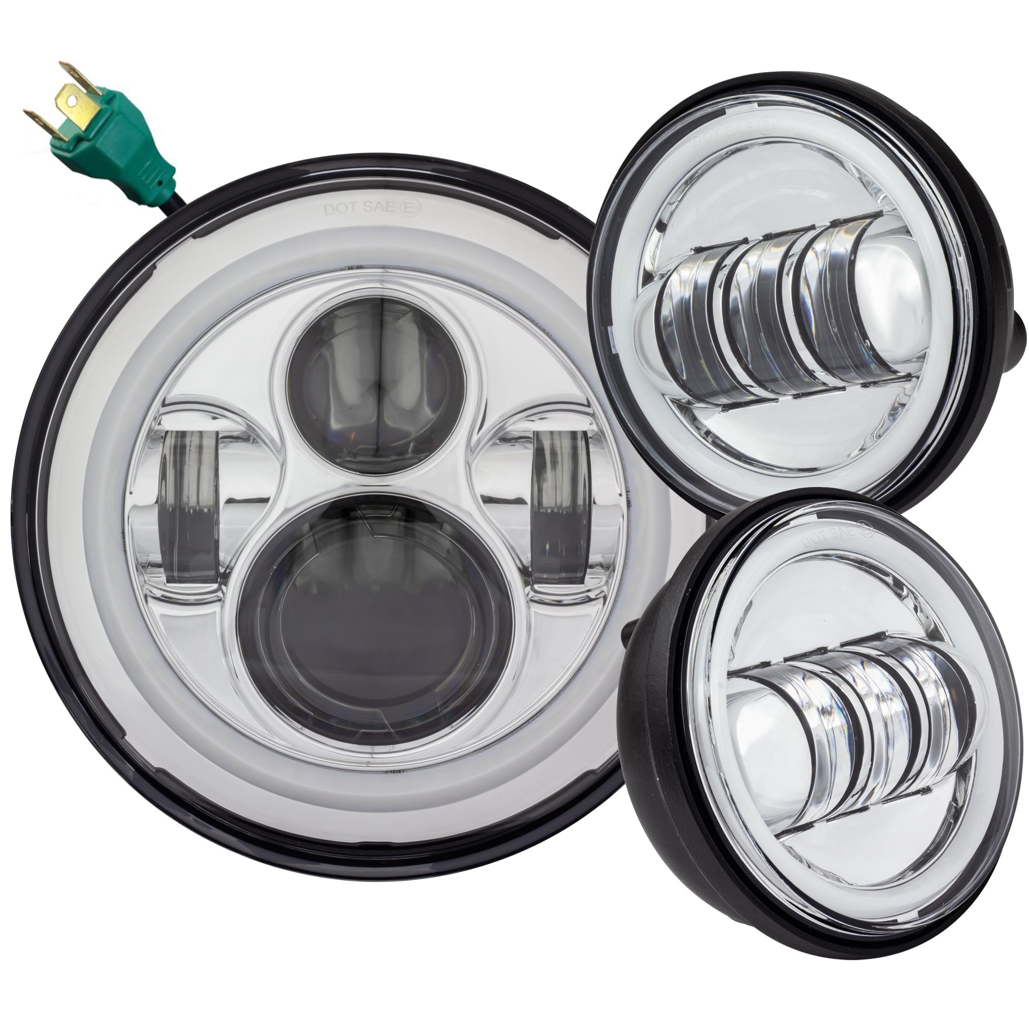 Eagle Lights 7" LED Headlight and 4.5" LED Passing Light Kit with Halo ...