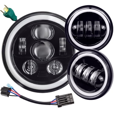 Eagle Lights 7" LED Headlight and 4.5" LED Passing Light Kit with Halo ...
