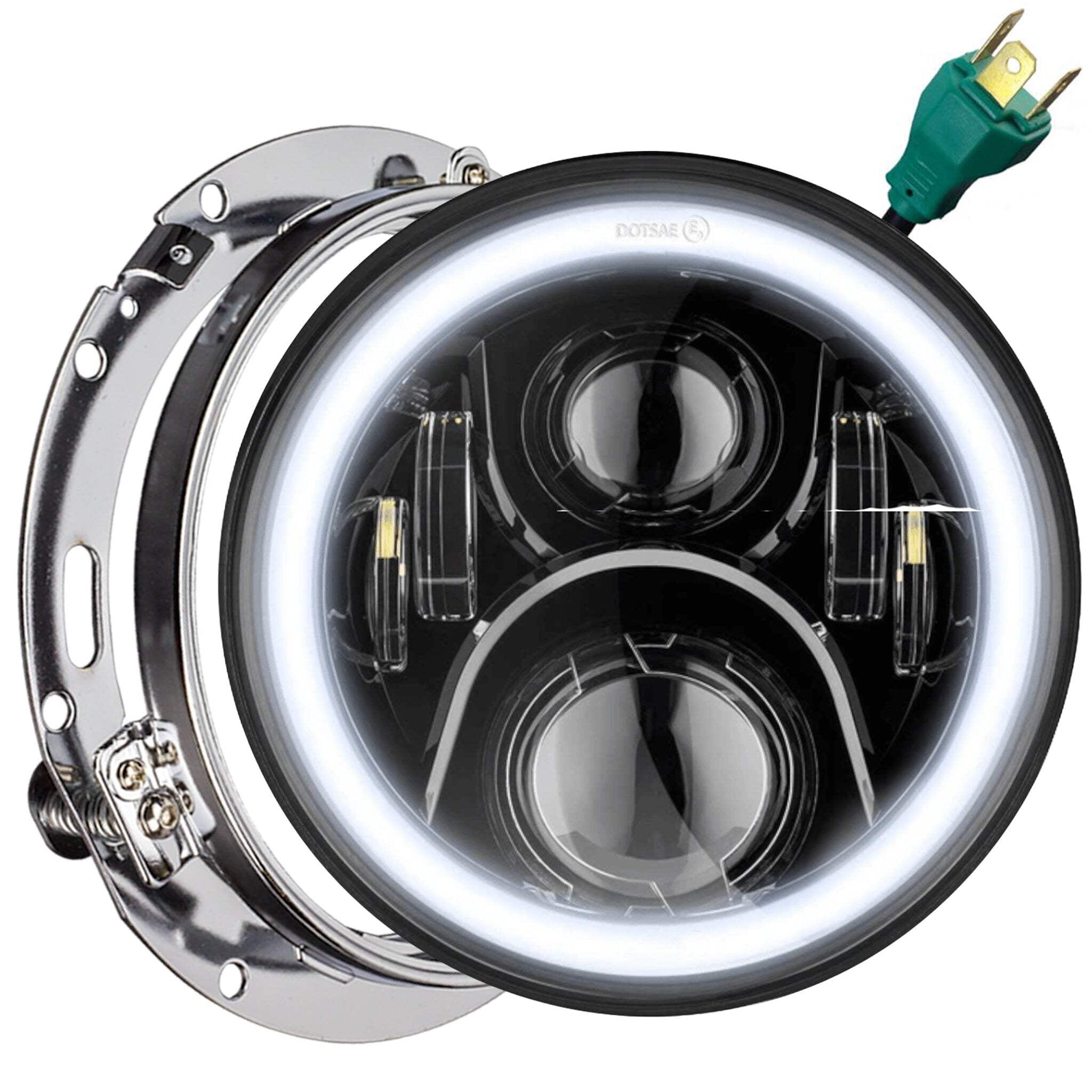 Eagle Lights 7" LED Headlight with LED Halo Ring for Harley Davidson ...