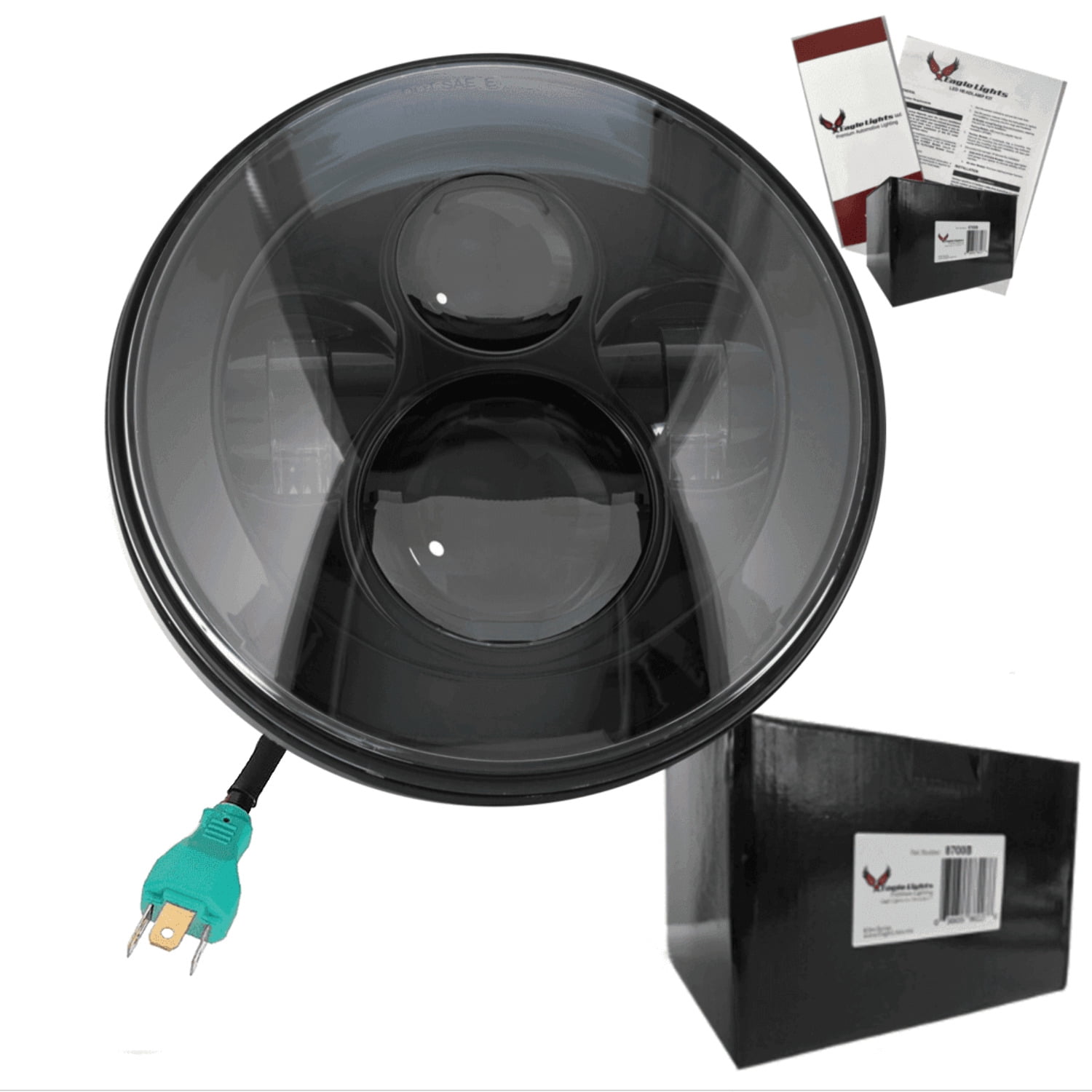 Eagle Lights 7" Round LED Headlight kit for Street Glide, Electra Glide ...