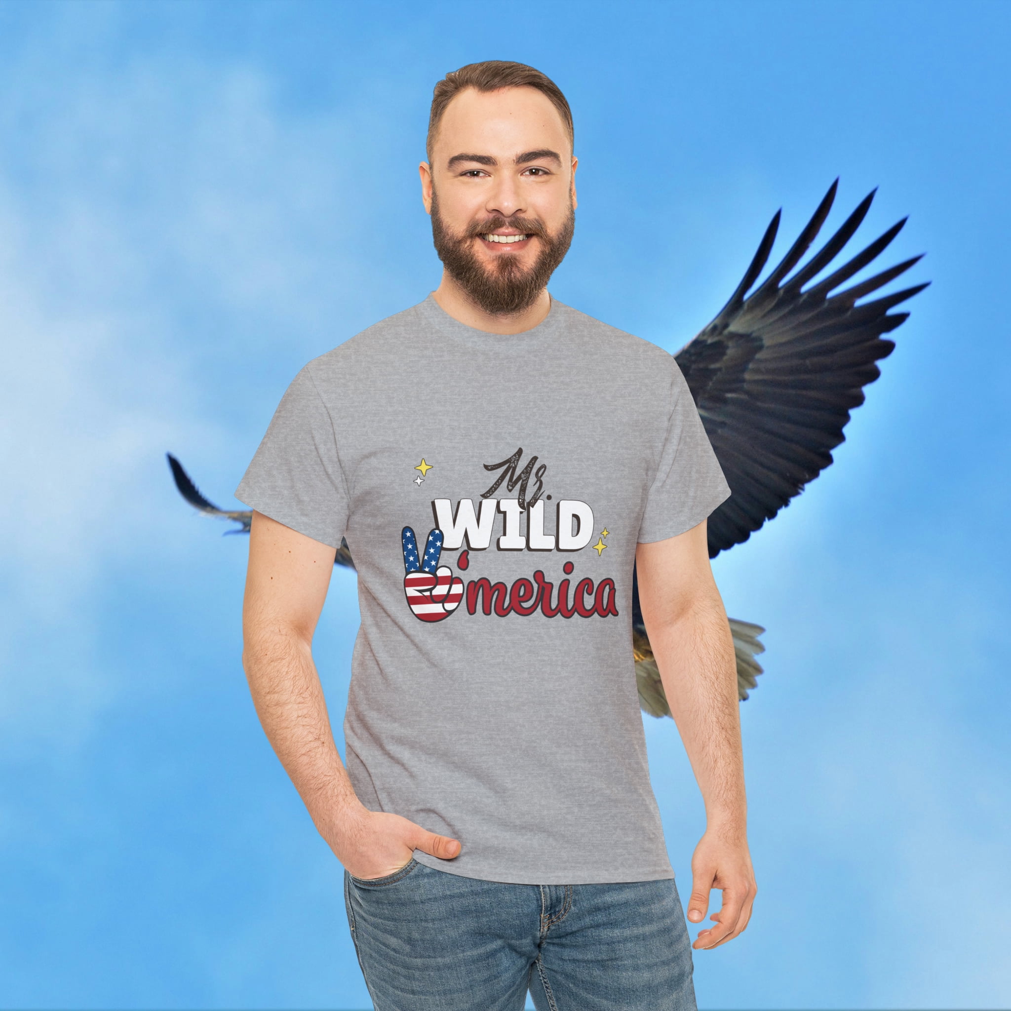 Eagle Mister Wild America Unisex Streetwear Heavy Cotton Tee - Walmart.com