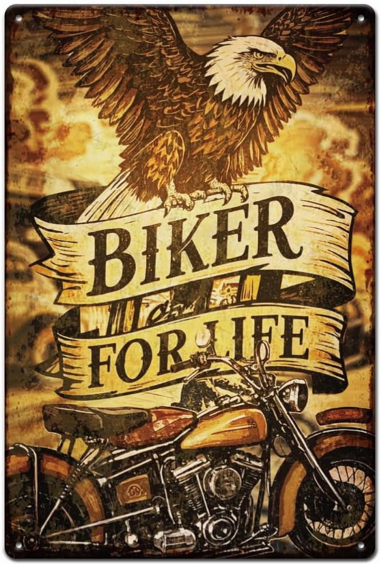 Eagle Motorcycles Metal Signs Biker for Life Tin Sign Wall Art Poster ...