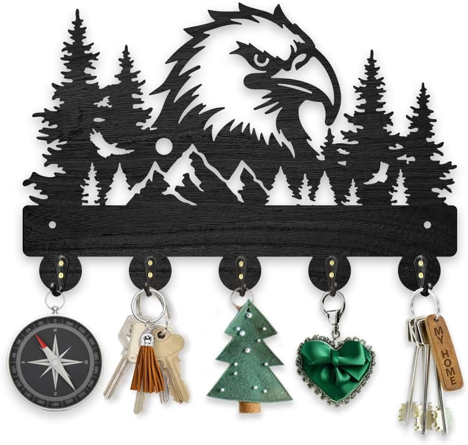 Eagle Mountain Forest Wall Mount Coat Rack Wood Bird Key Hanger for ...