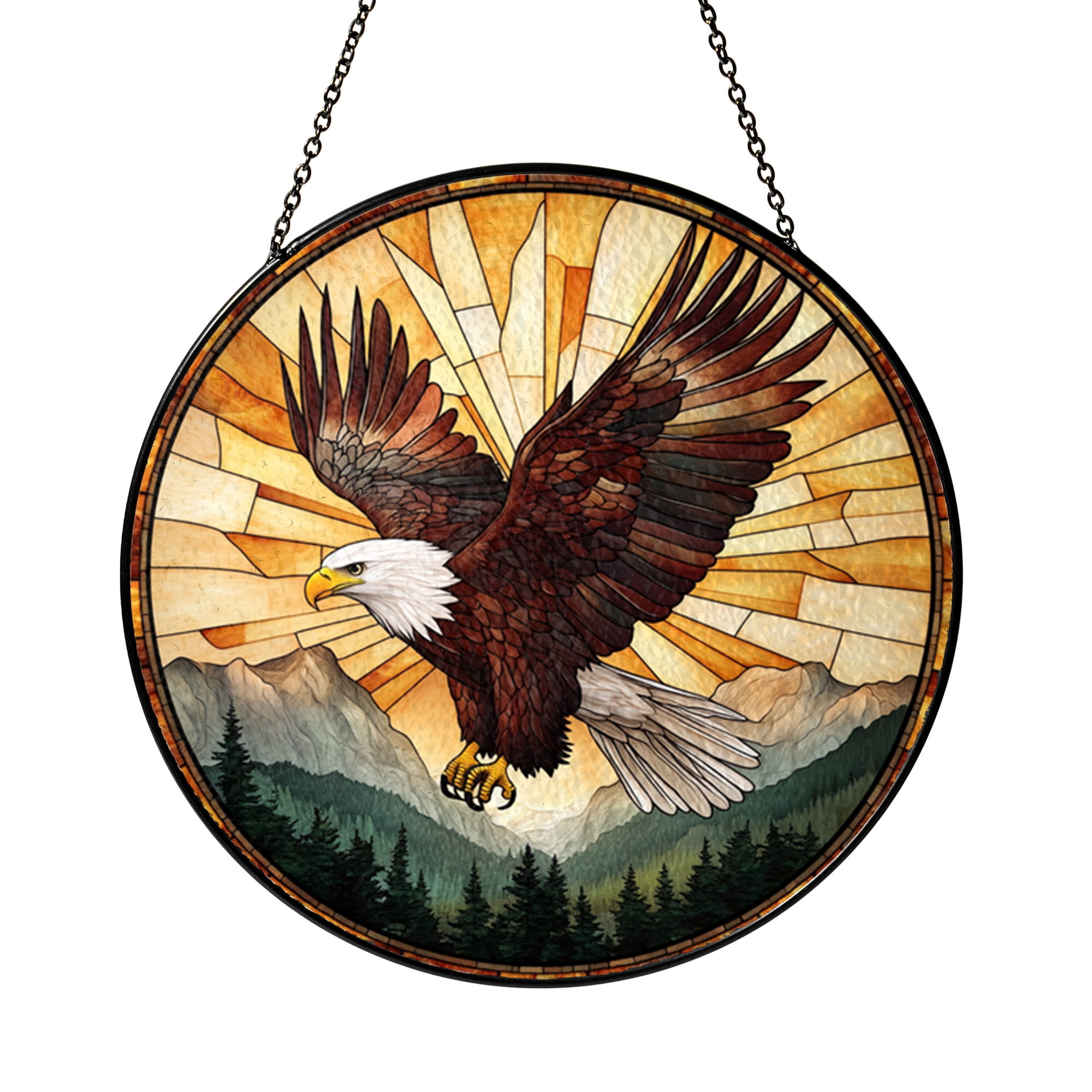 Eagle Mountain Stained Glass Style Acrylic Suncatcher Window Hanging ...