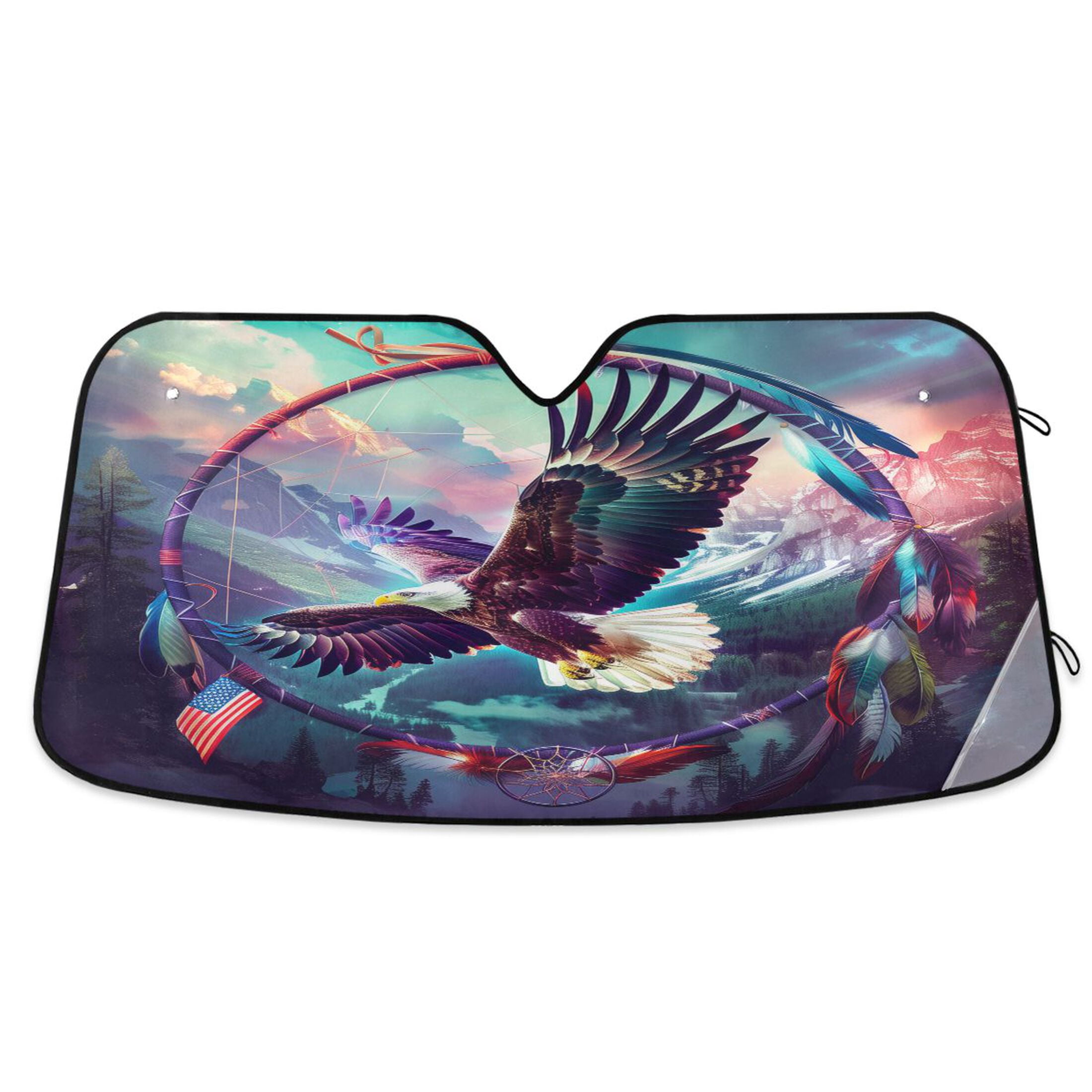Eagle Mountains Tree Circle Car Windshield Sun Shade Foldable Car Front ...
