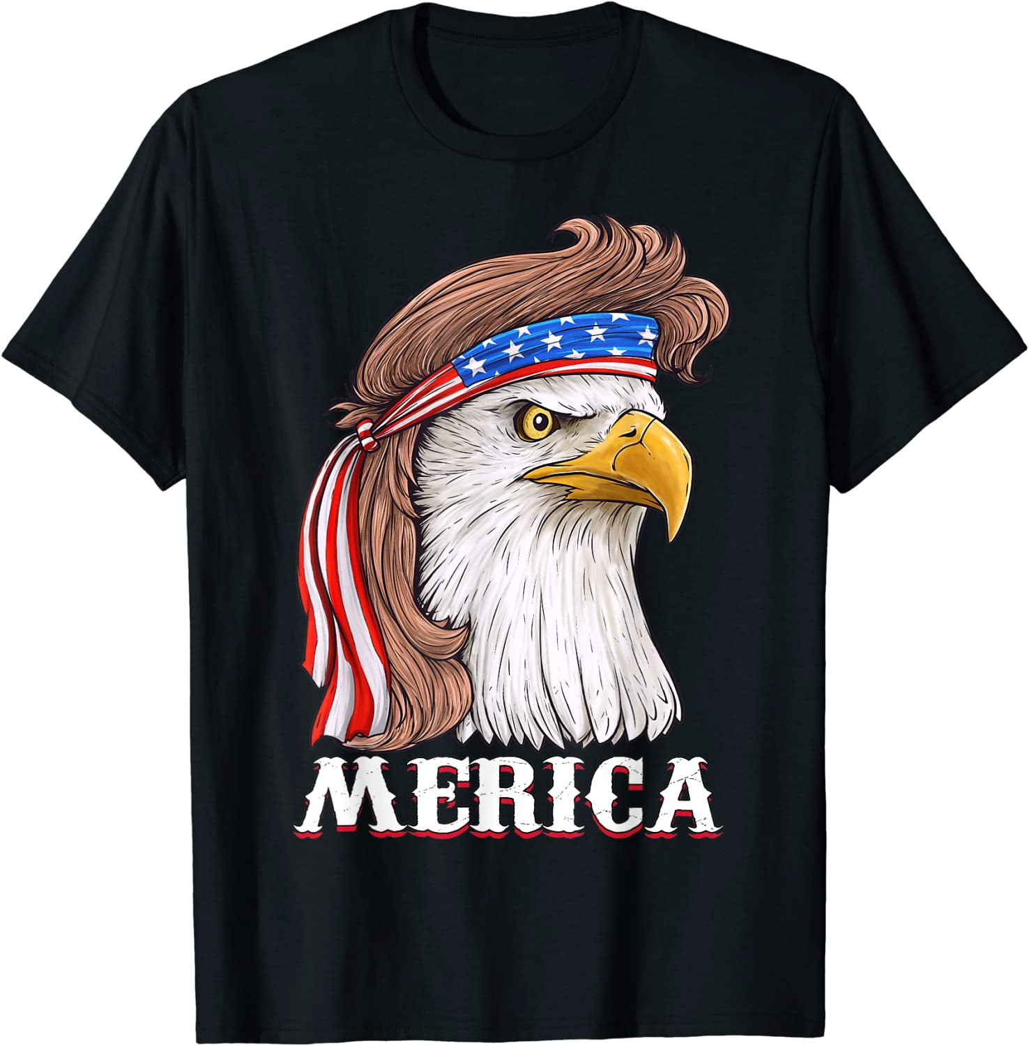 Eagle Mullet 4th Of July USA American Flag Merica T-Shirt - Walmart.com