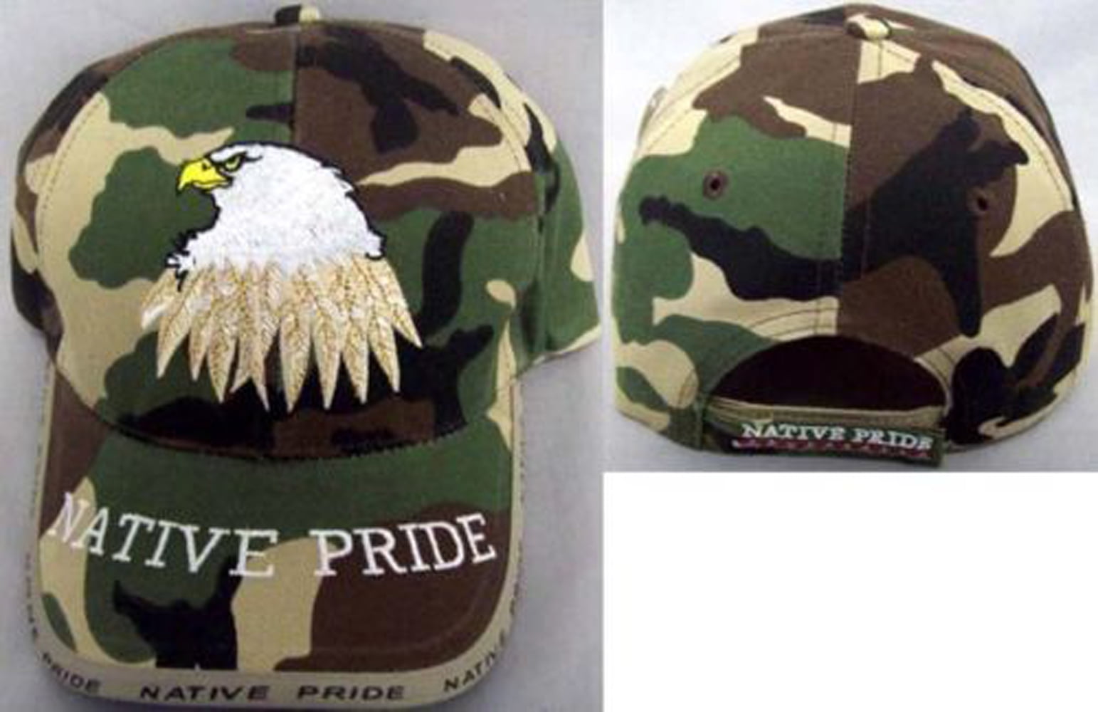 Eagle Native Pride Baseball Caps Embroidered Green Camo Color -- FREE ...