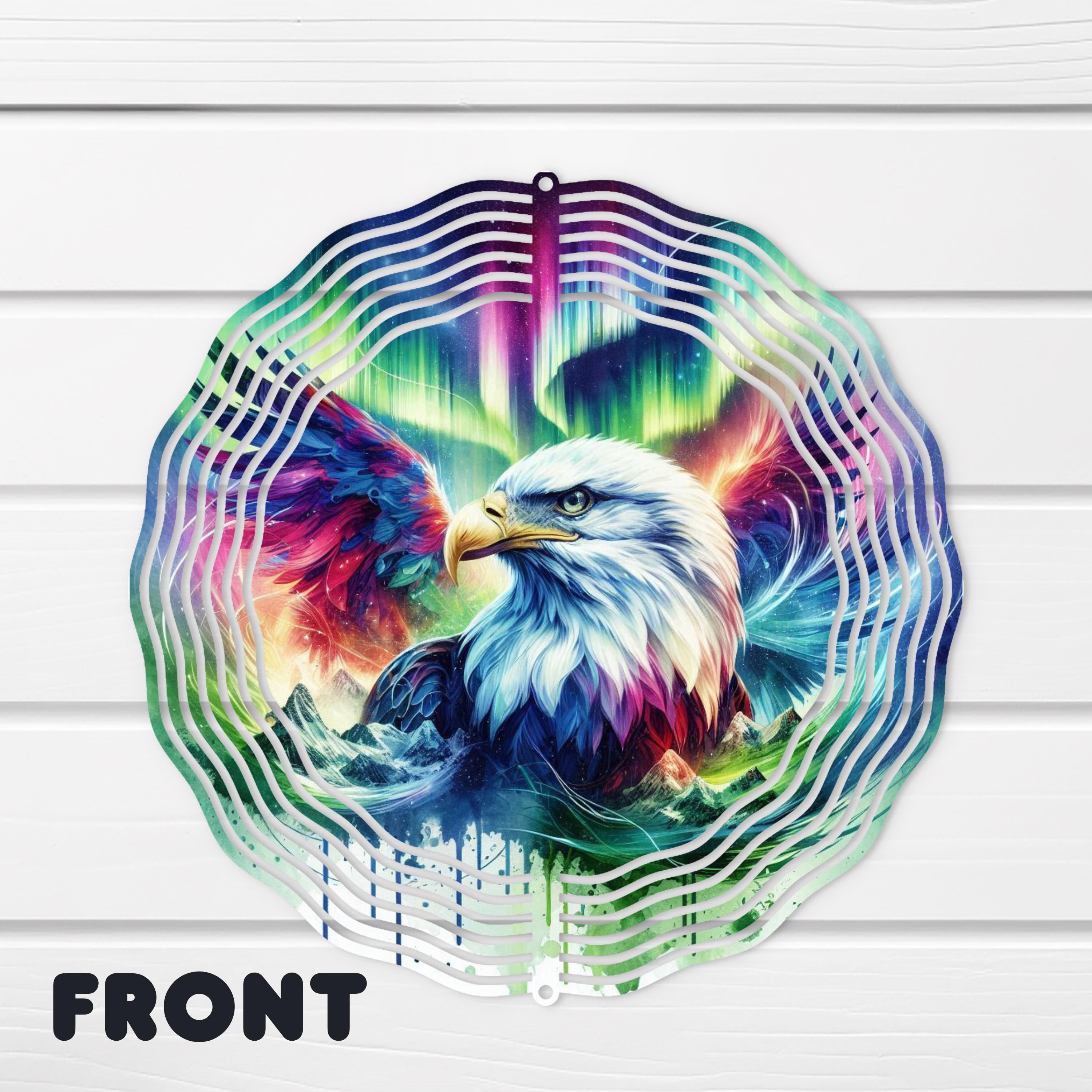 Eagle Northern Lights 3D Wind Spinner Watercolor Art Outdoor Decor ...