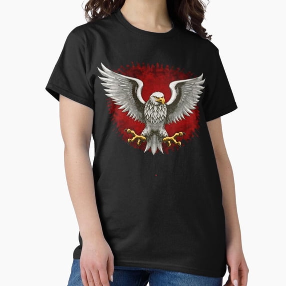 Eagle On A Red Background Bird Nature Wildlife Funny Gift Best Unisex T ...