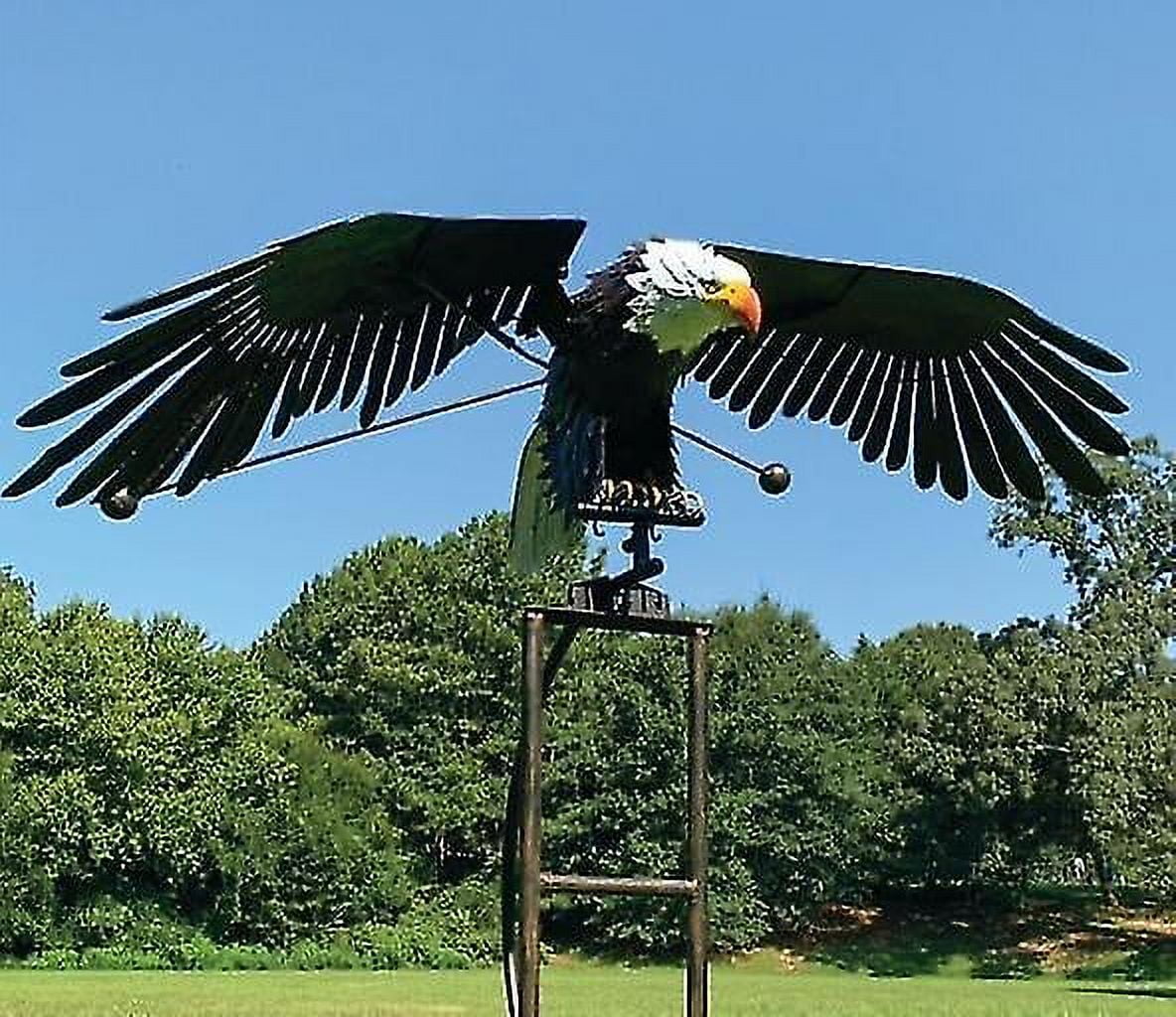 Eagle Owl Large Outdoor Wind Sculpture, Yard Decor, Metal Wrought Iron ...
