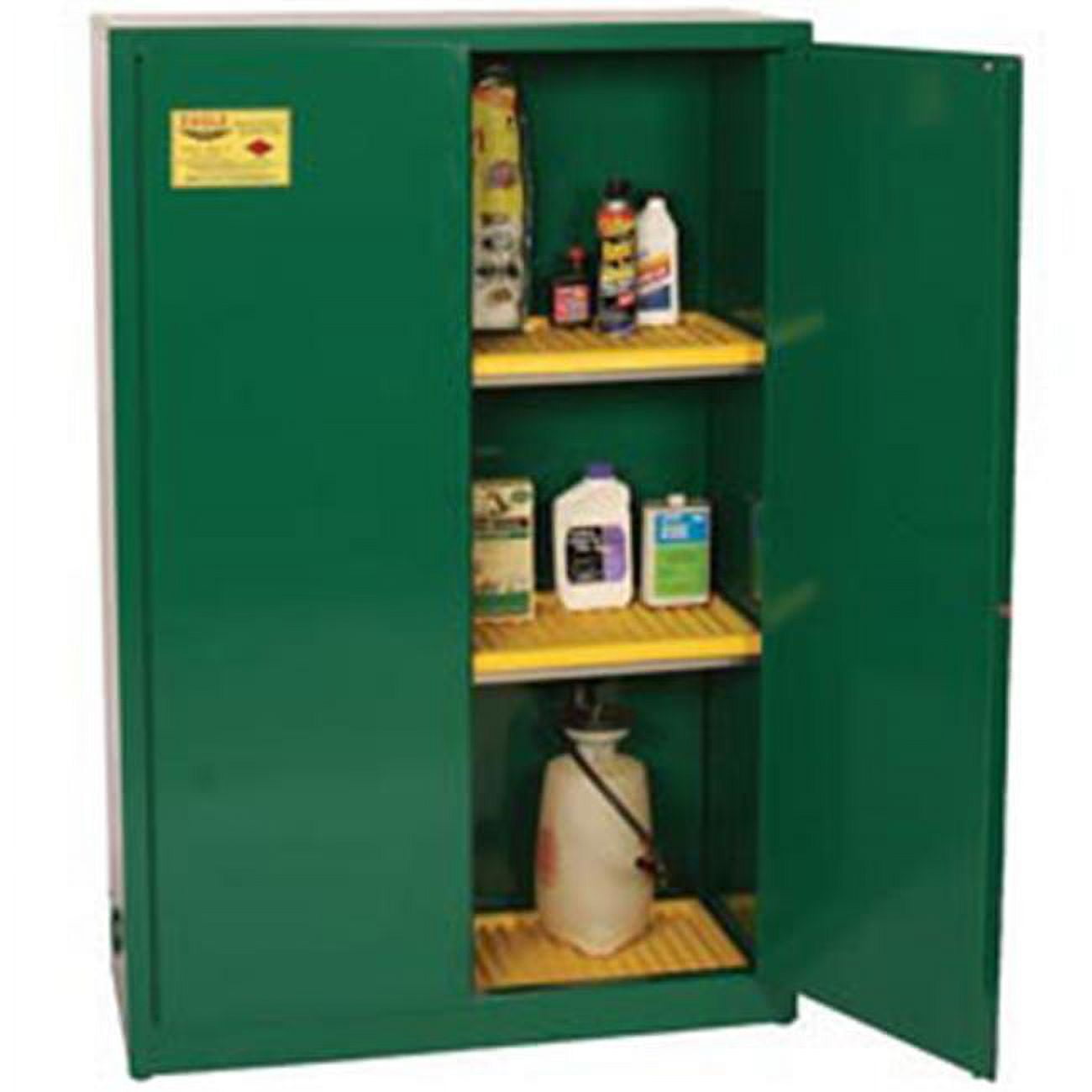 Eagle Pest4510 Pesticide Safety Storage Cabinets - Green Two Doors Self ...