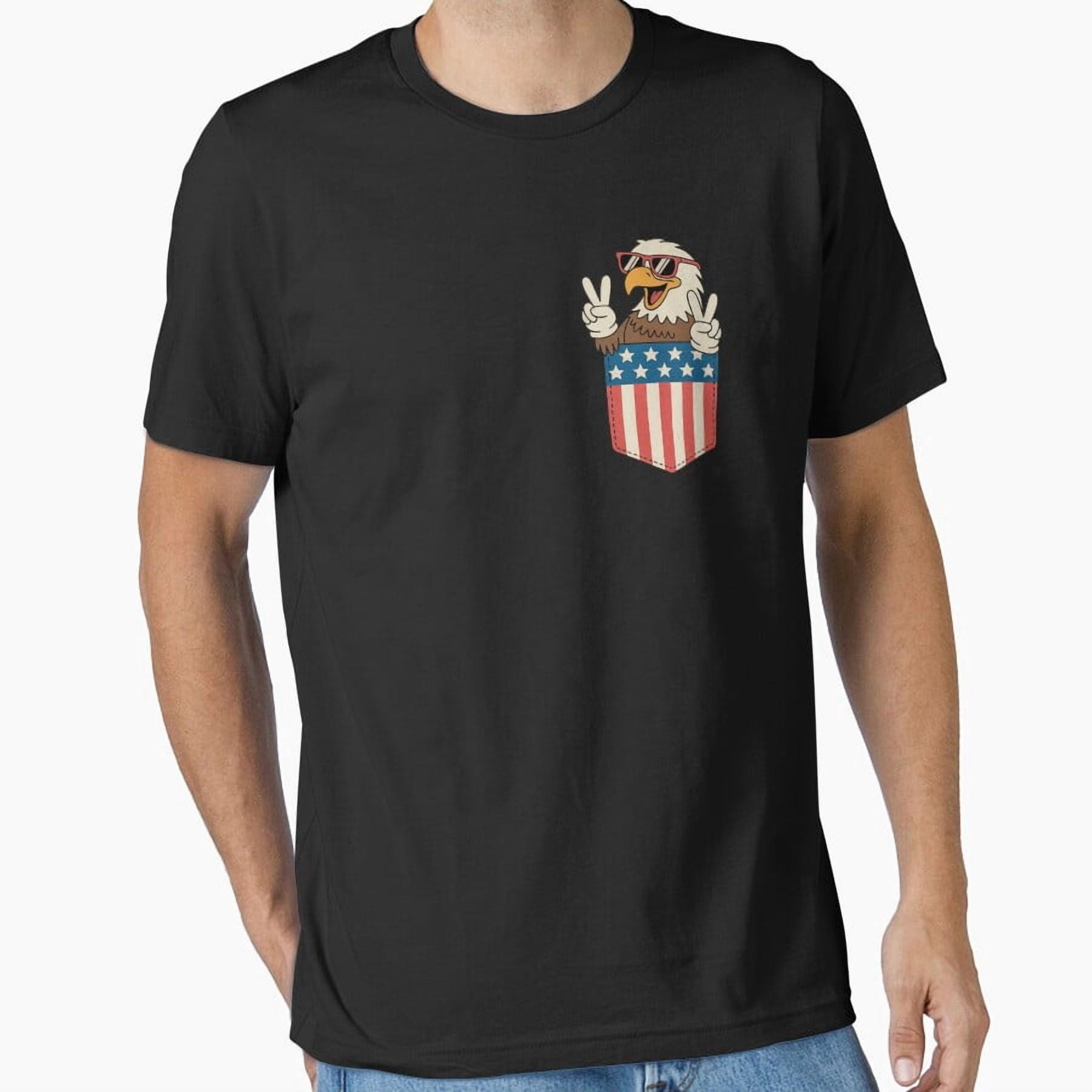 Eagle In Pocket Patriotic Independence Day 4Th Of July Usa T-Shirt ...