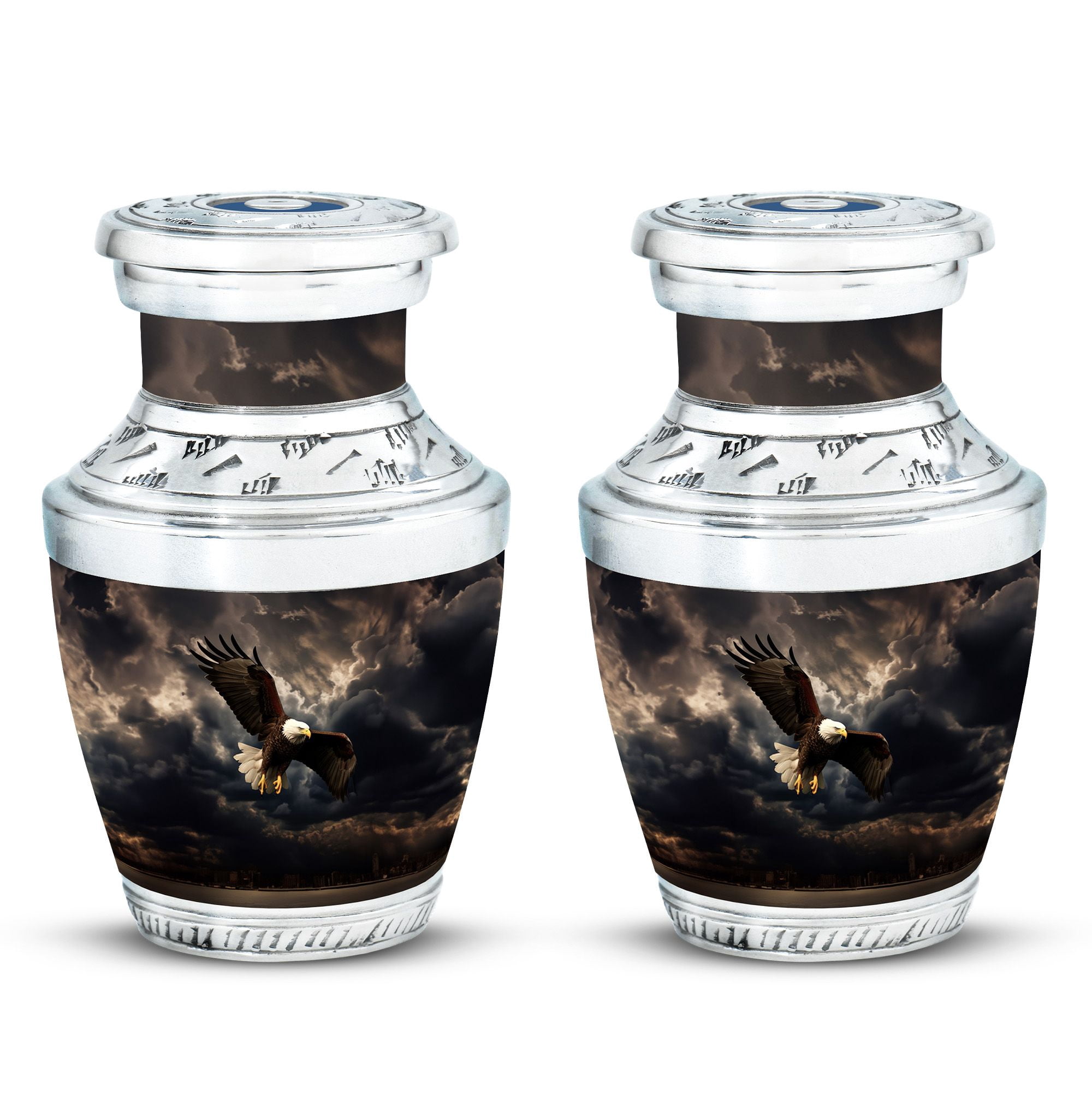 Eagle With Rain Clouds Urn For Human Ashes, Rain Clouds-Themed Memorial ...
