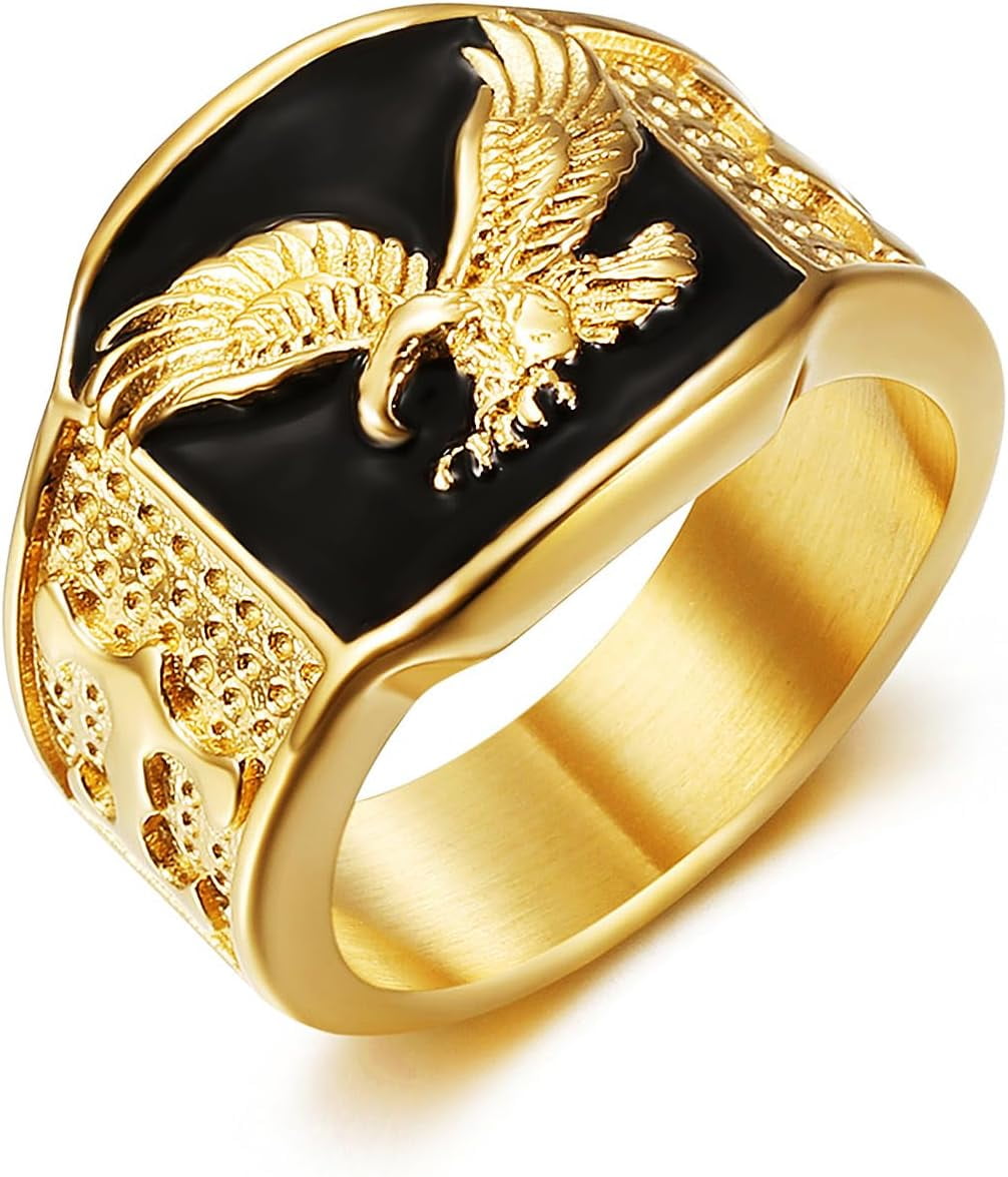 Eagle Ring for men Vulture ring Stainless Steel Hip Hop ring for Men ...