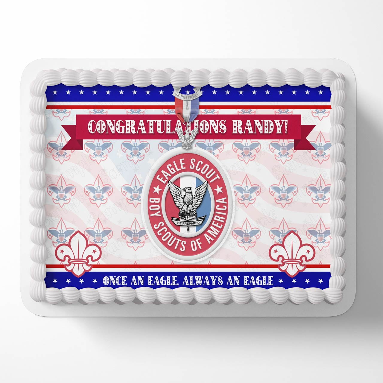 Eagle Scout Congrats Kids Boys Girls Edible Icing Cake Wrap Cake Image ...