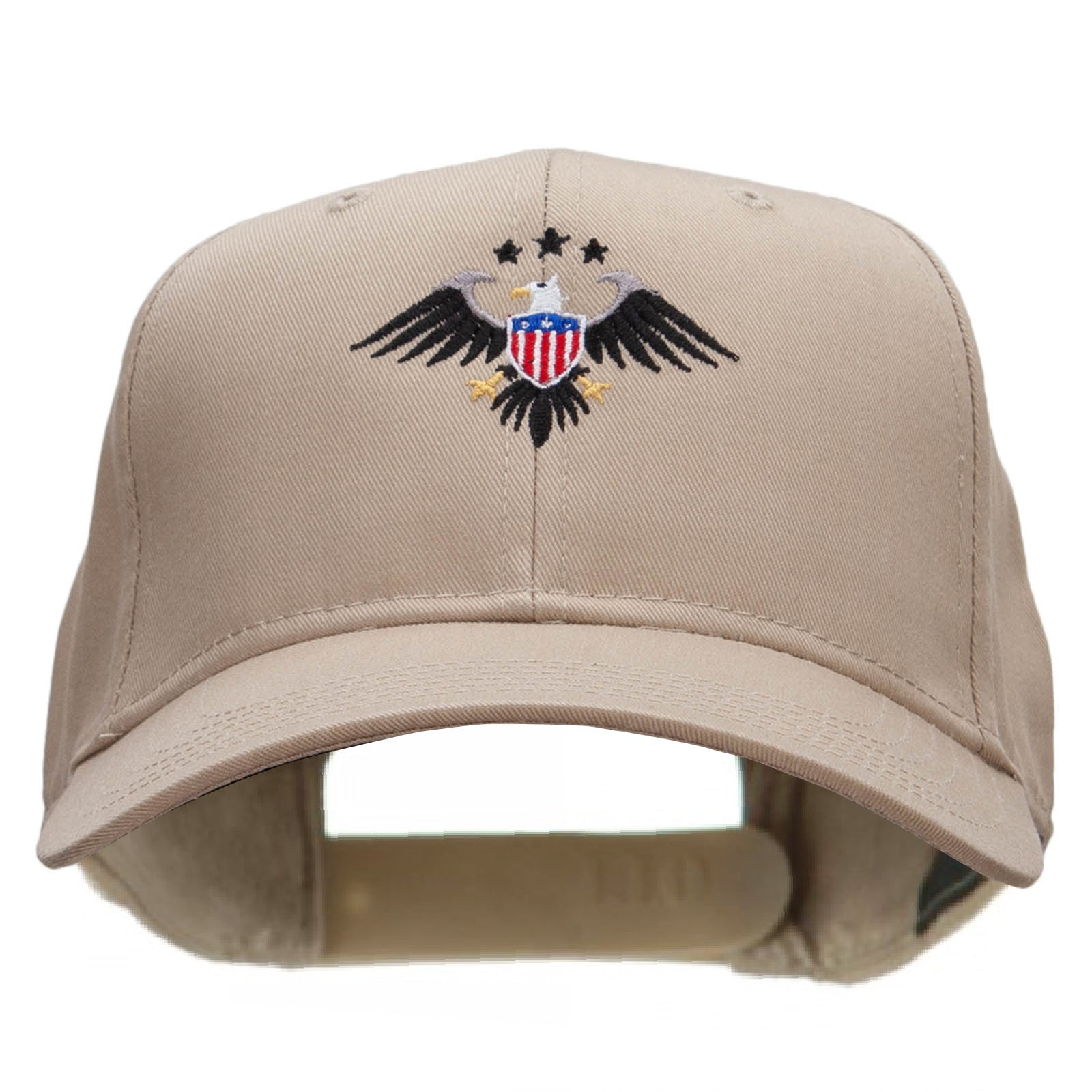 Eagle Shield Embroidered Cotton Twill Pro Style Cap - Khaki OSFM - Walmart.com