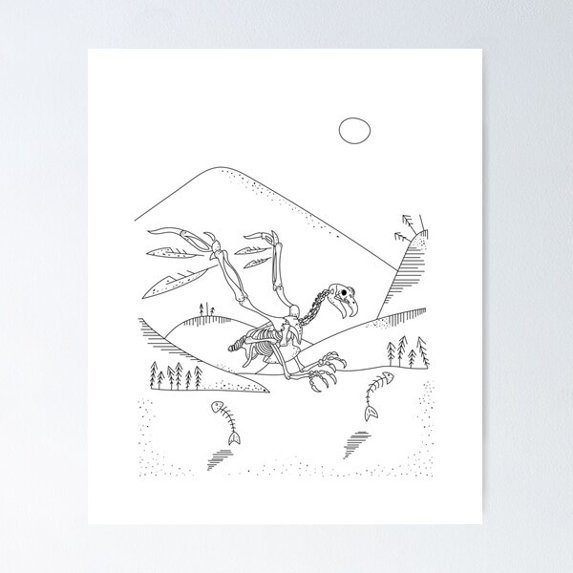 Eagle Skeleton Over The Lifeless Desert Poster Wall Art, Modern Wall ...