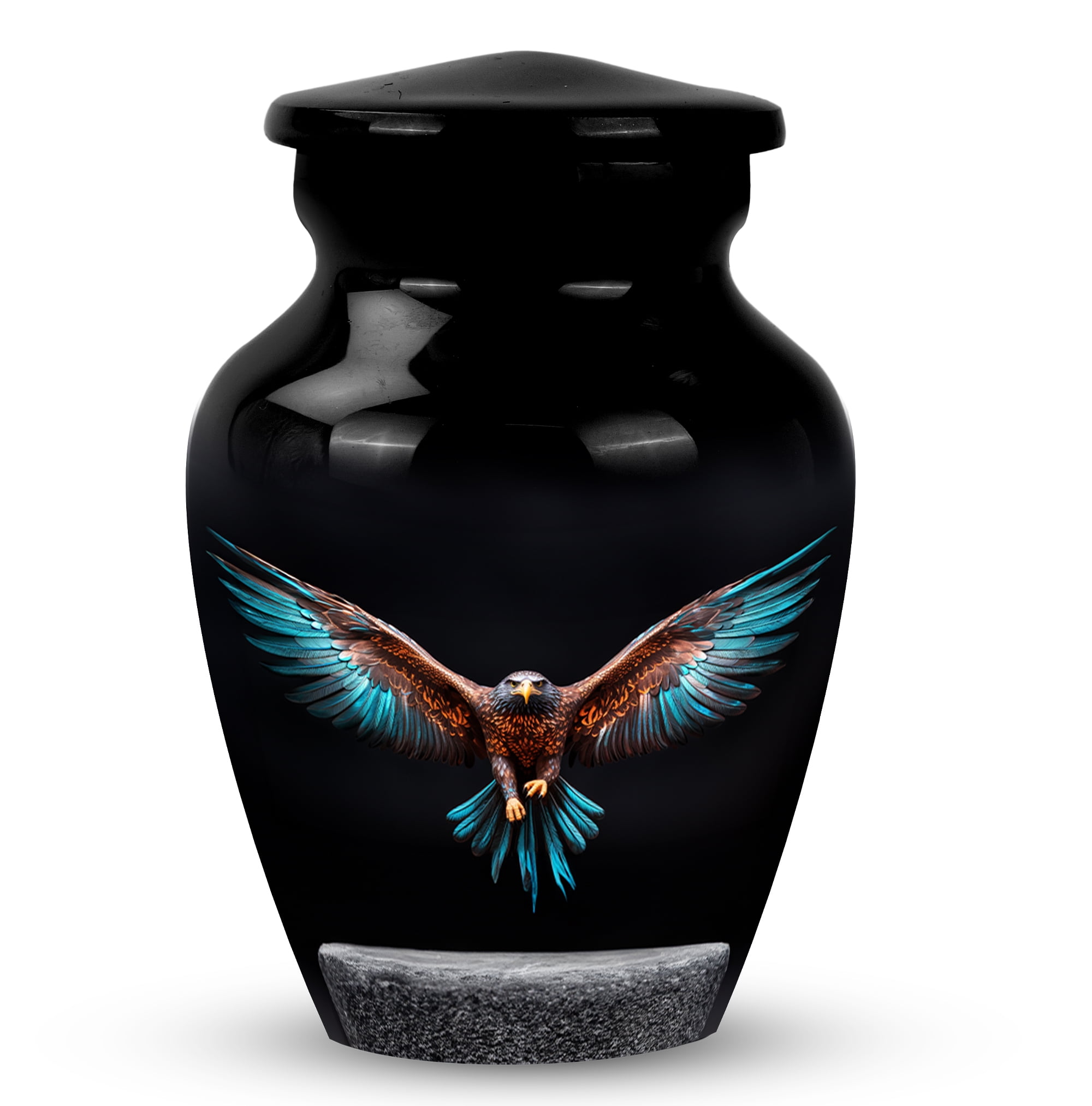 Eagle Spreading Wings - Black Small Keepsake Urns For Human Ashes ...