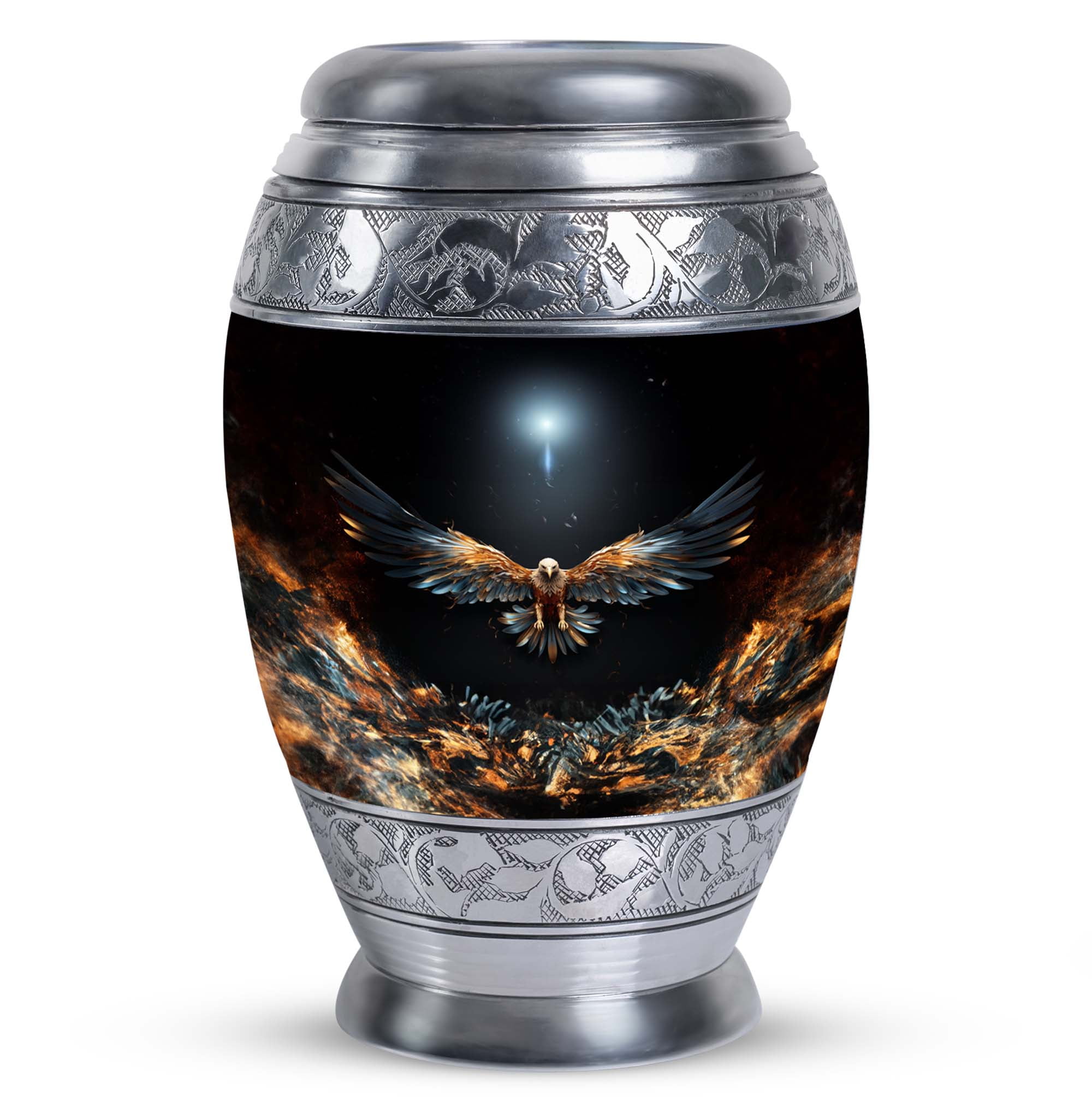 Eagle Spreading Wings Dark Background Burial Urn For Human Ashes ...