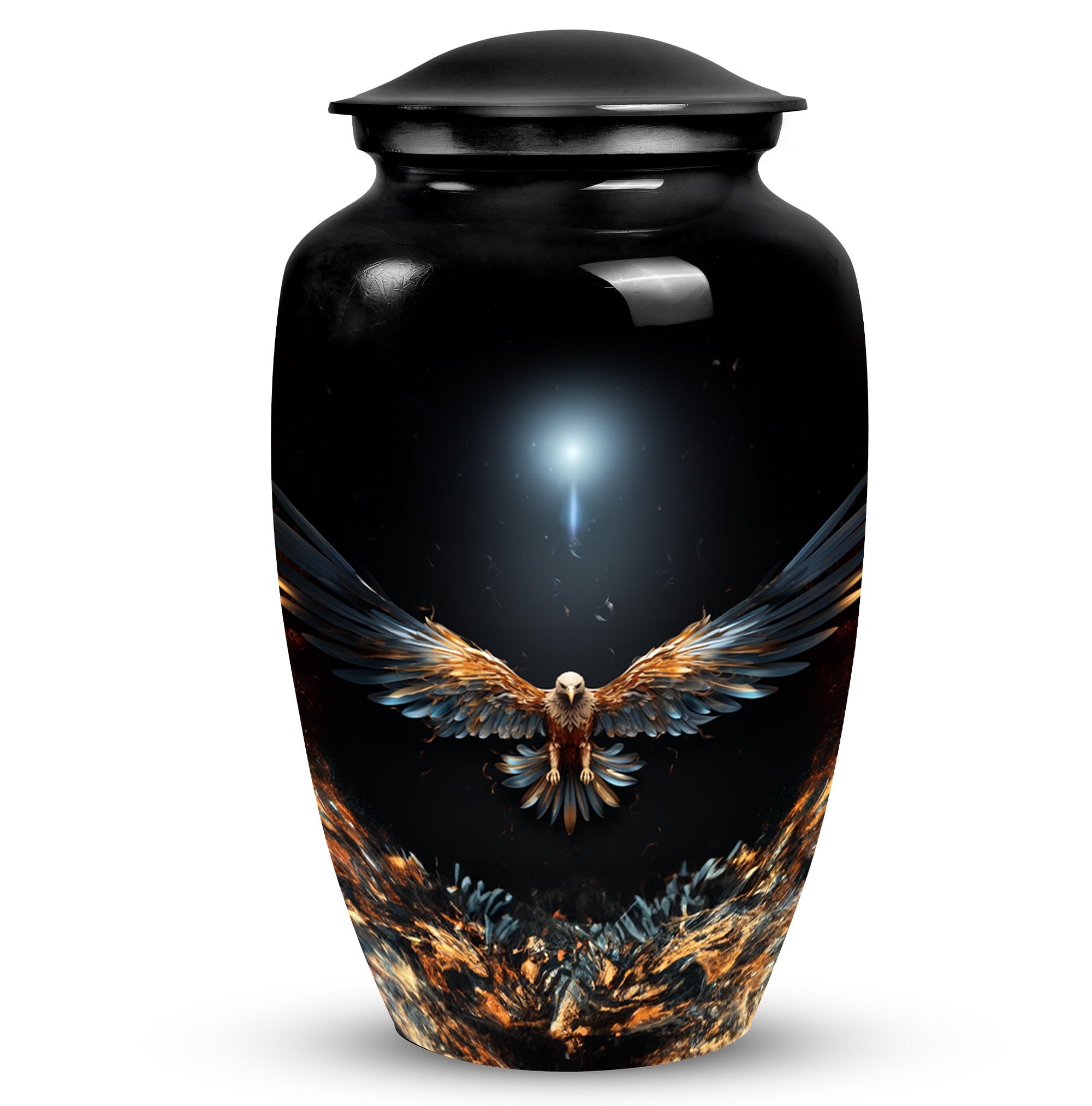 Eagle Spreading Wings Dark Background - Peaceful Farewell Urns - 10Inch ...