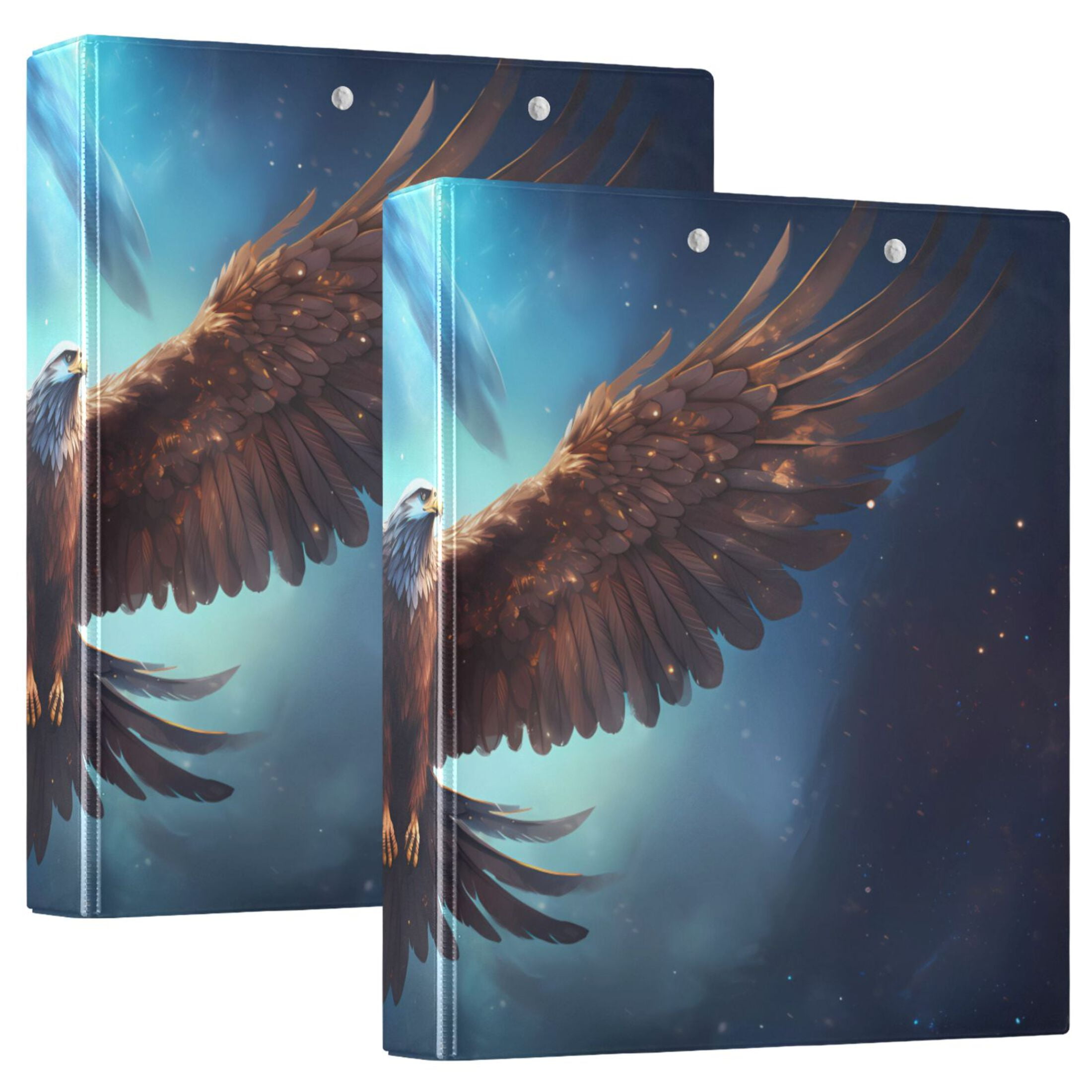 Eagle Starry Sky Wings 3 Ring Binders 1.5 inch Hardcover File Folders with Interior Pockets A4 ...