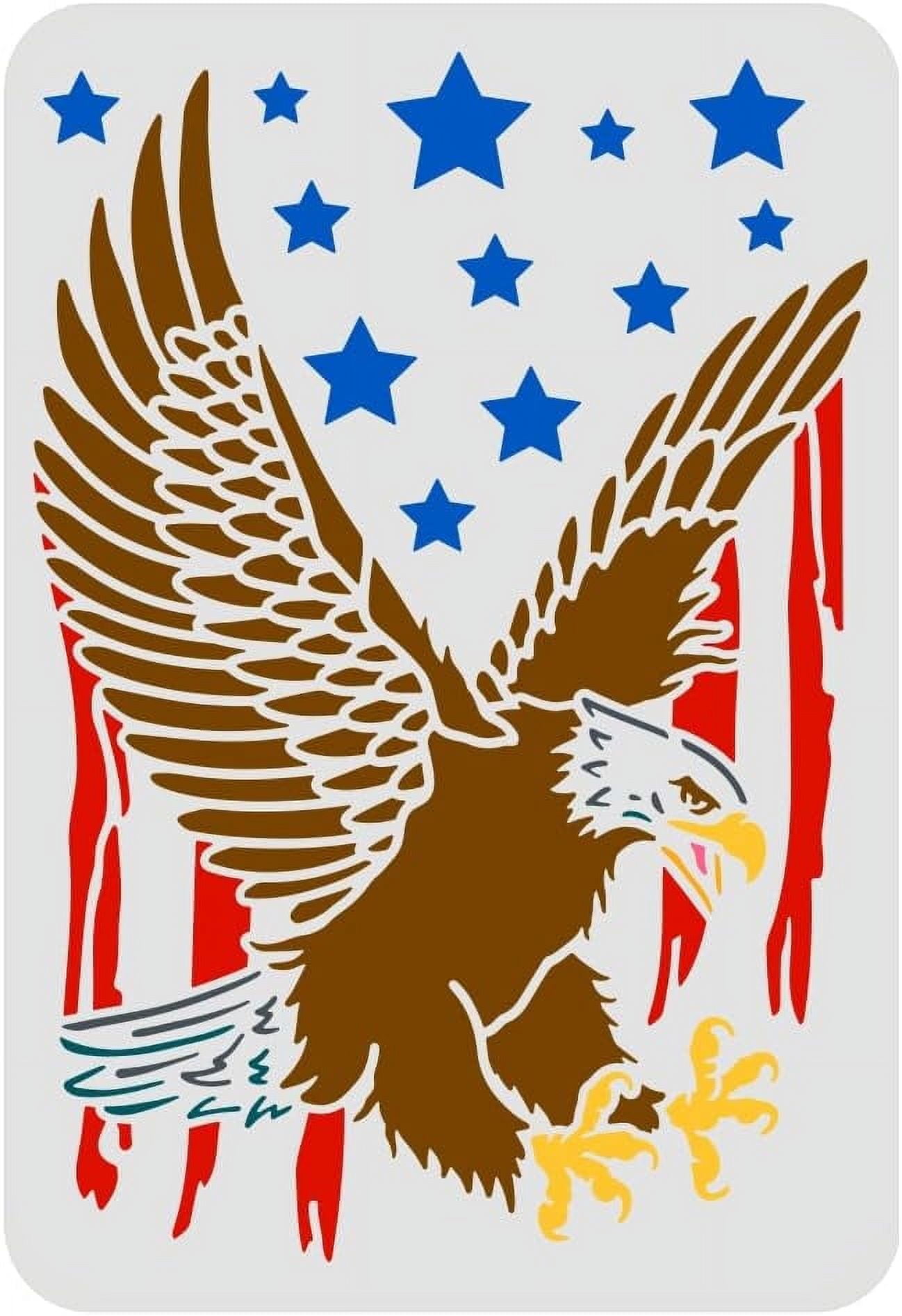 Eagle Stencil 11.7x8.3 inch A4 Eagle Flag Stencil for Painting Reusable ...