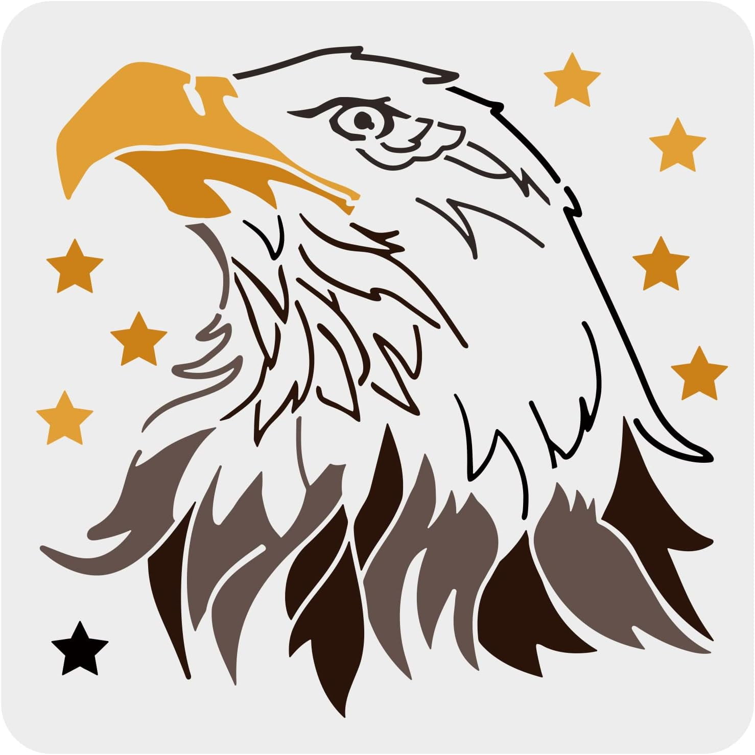 Eagle Stencil for Painting 11.8x11.8inch Reusable Bald Eagle Stencil DIY Craft Eagle Head ...