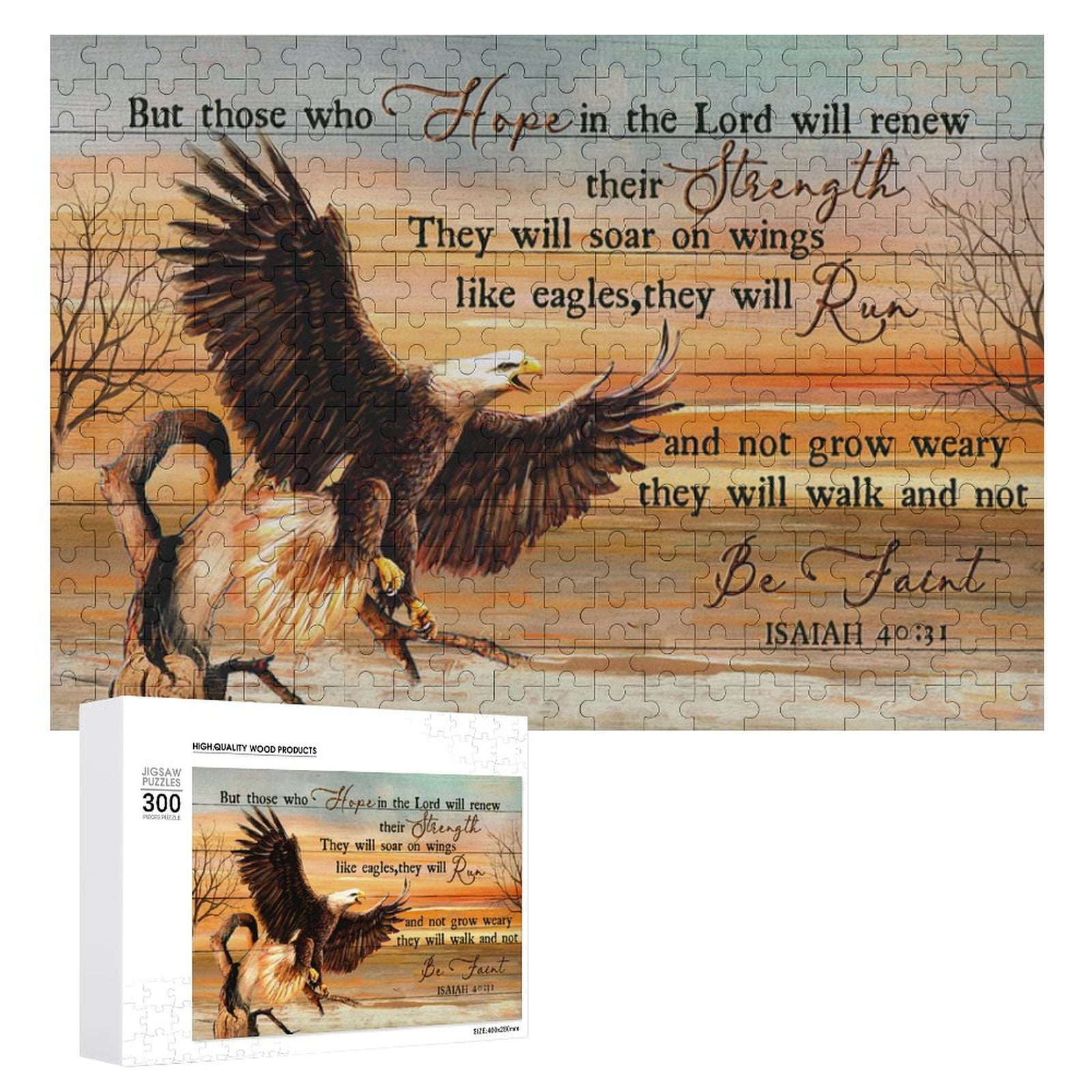 Eagle Sunset Painting 300 Piece Jigsaw Puzzles for Adults - Christian ...