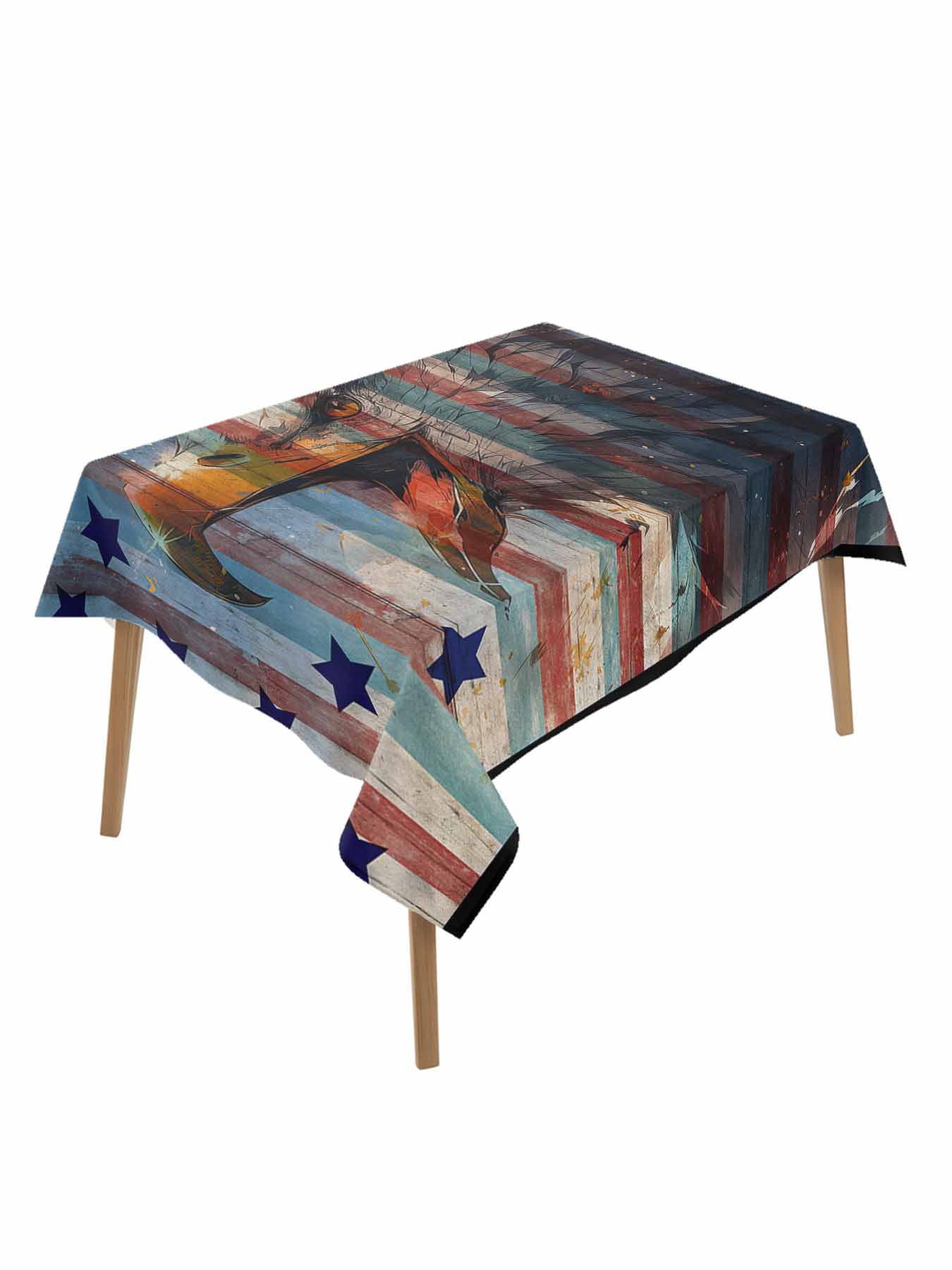 Eagle Table Cloth, American Flag Blue Star Red Blue Striped Vintage ...