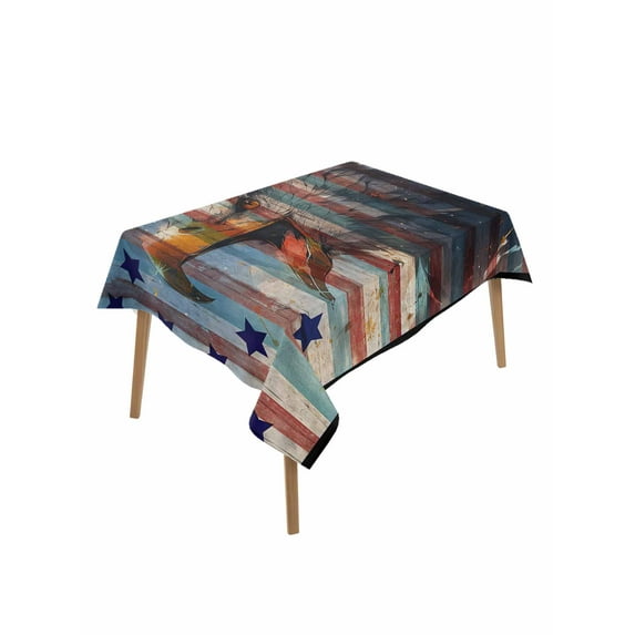 Eagle Table Cloth, American Flag Blue Star Red Blue Striped Vintage ...
