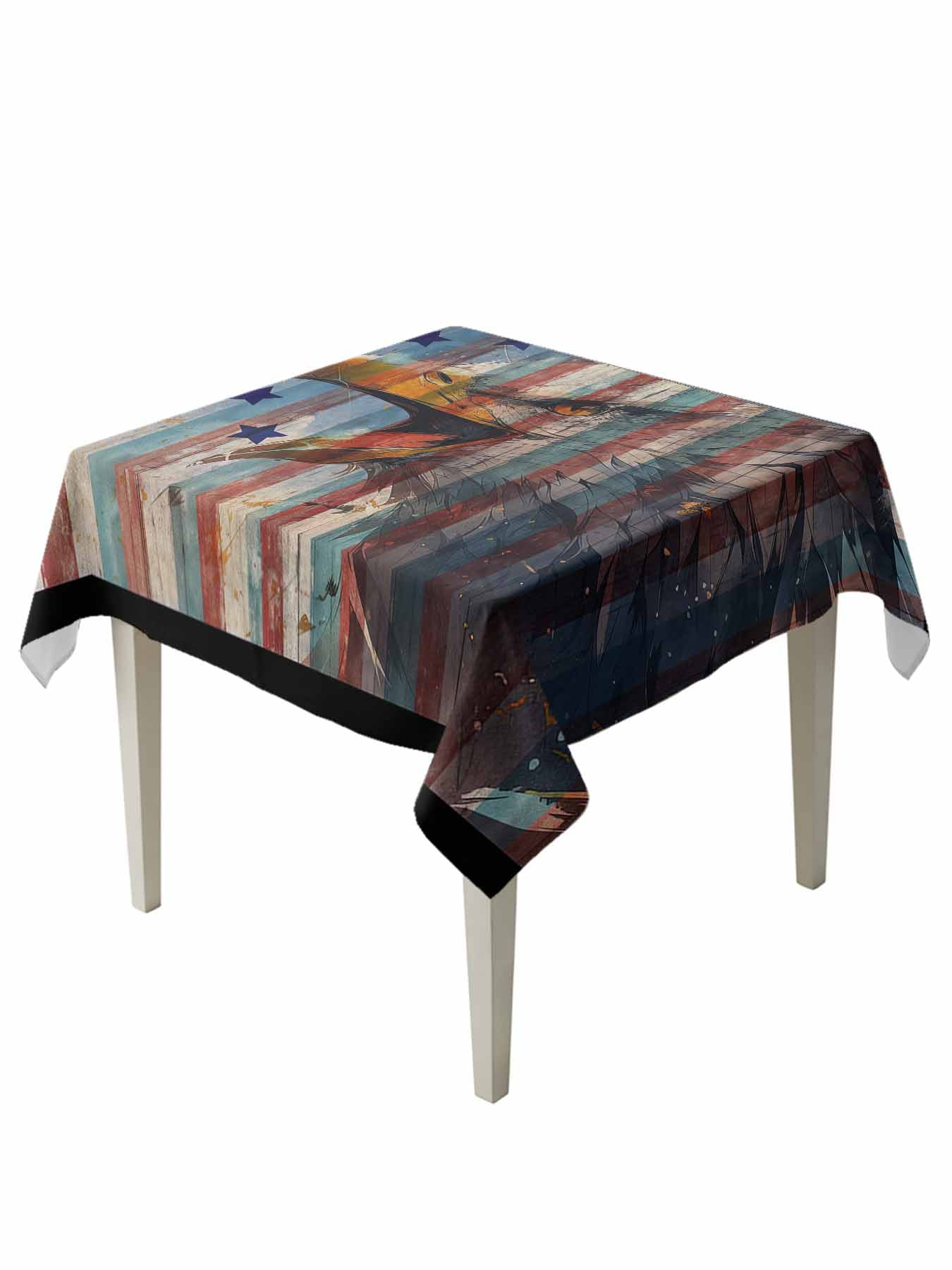 Eagle Table Cloth, American Flag Blue Star Red Blue Striped Vintage ...